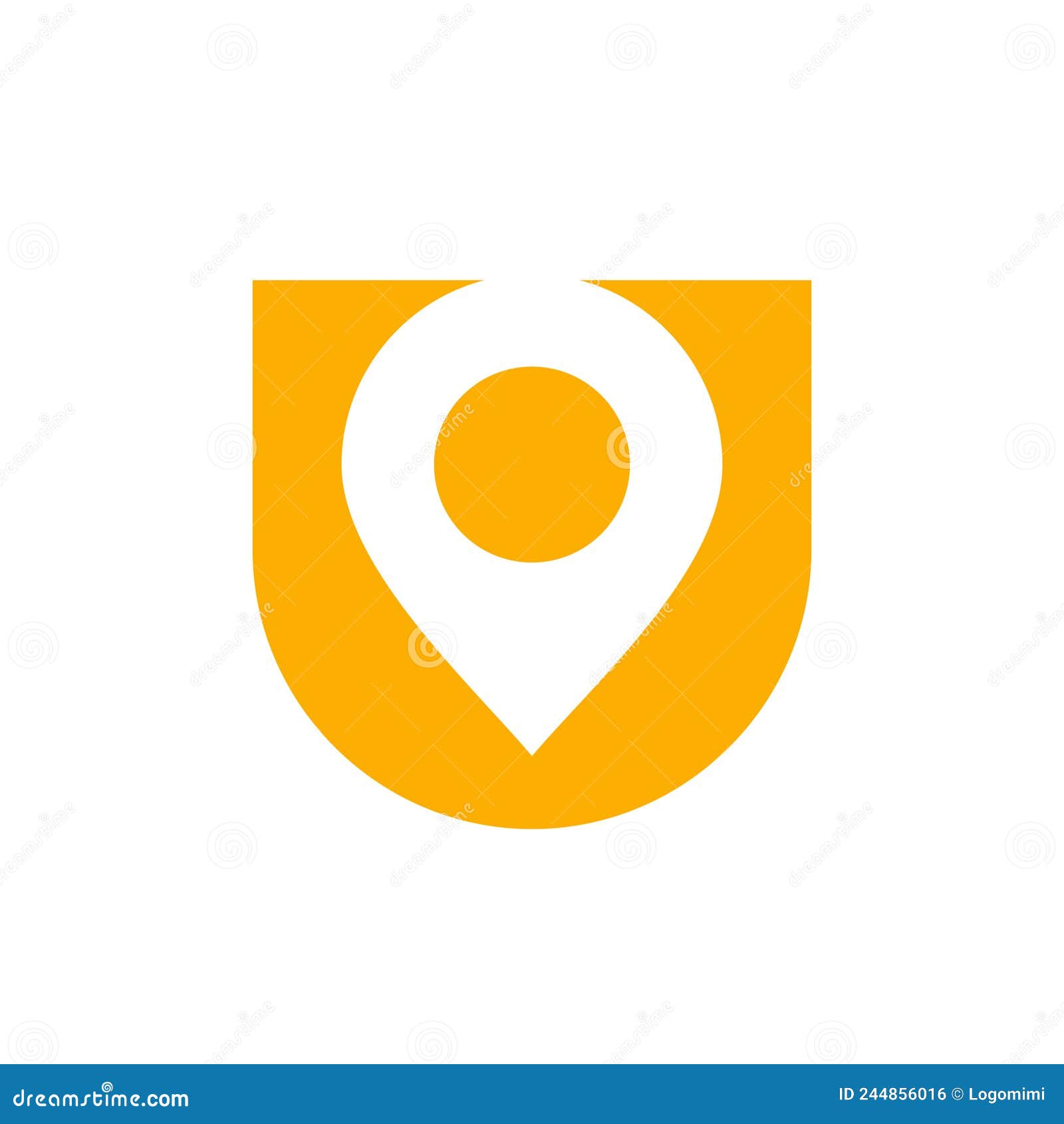 Letter U and Map Pin Logo Design Template Elements Stock Vector ...