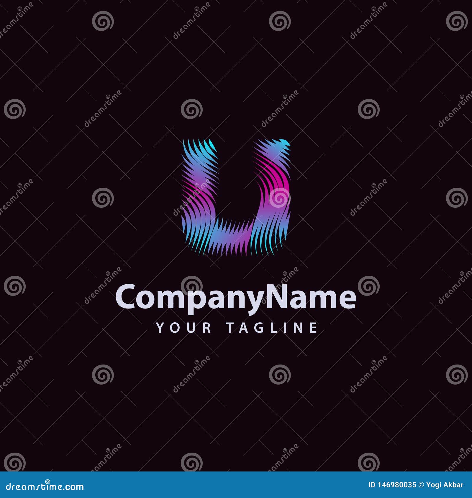 Letter U Modern Wave Line Logo Design Template Stock Vector ...