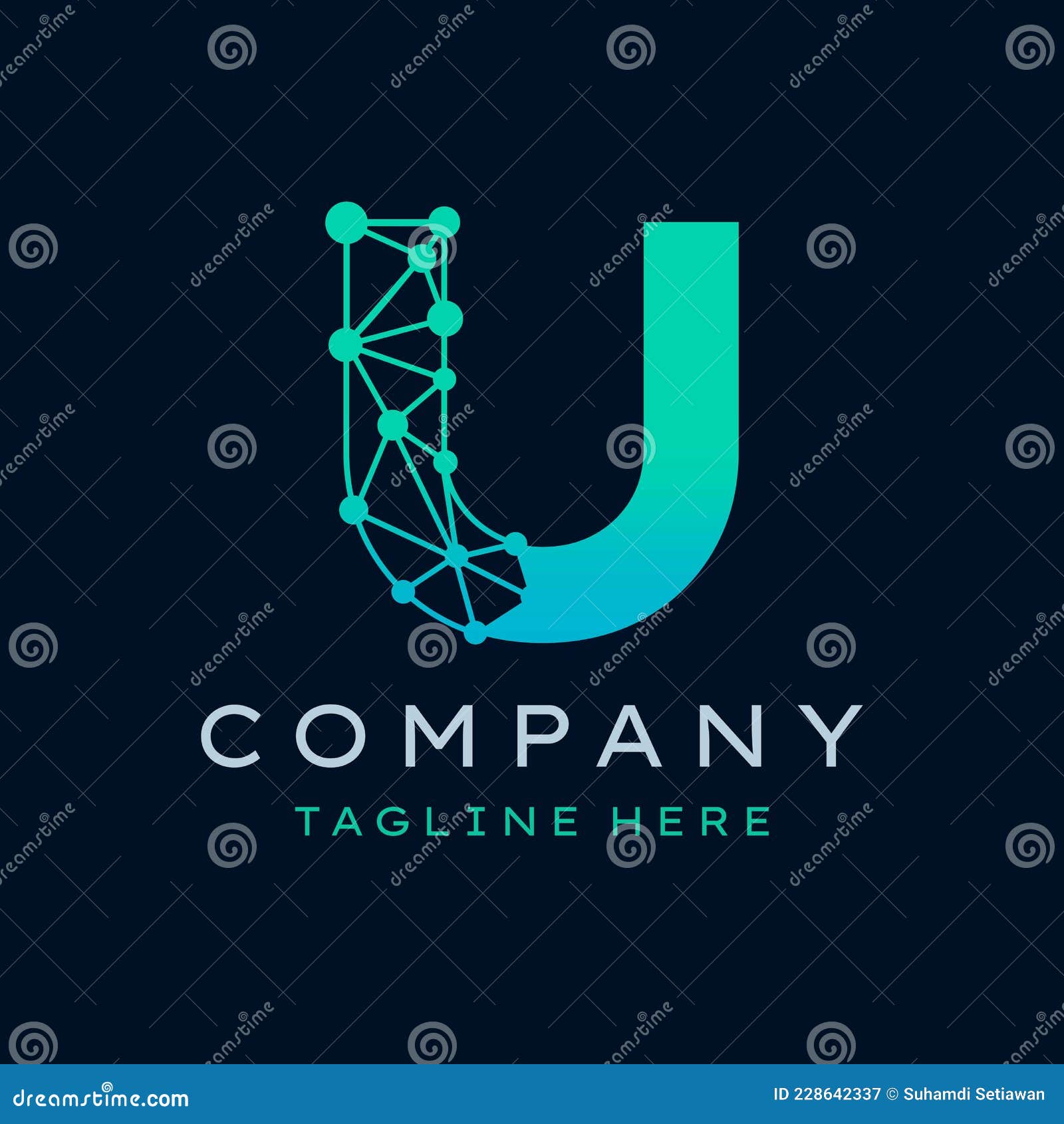 Letter U Molecule Logo, Bio Tech Connect Dots Science Technology Logo ...