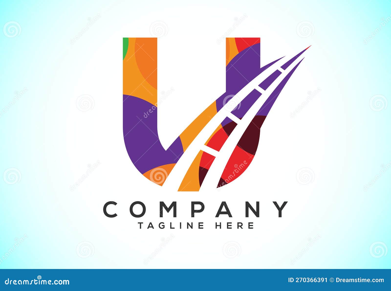 Letter U with Road Logo Sing. Polygonal Style Logo for Highway ...