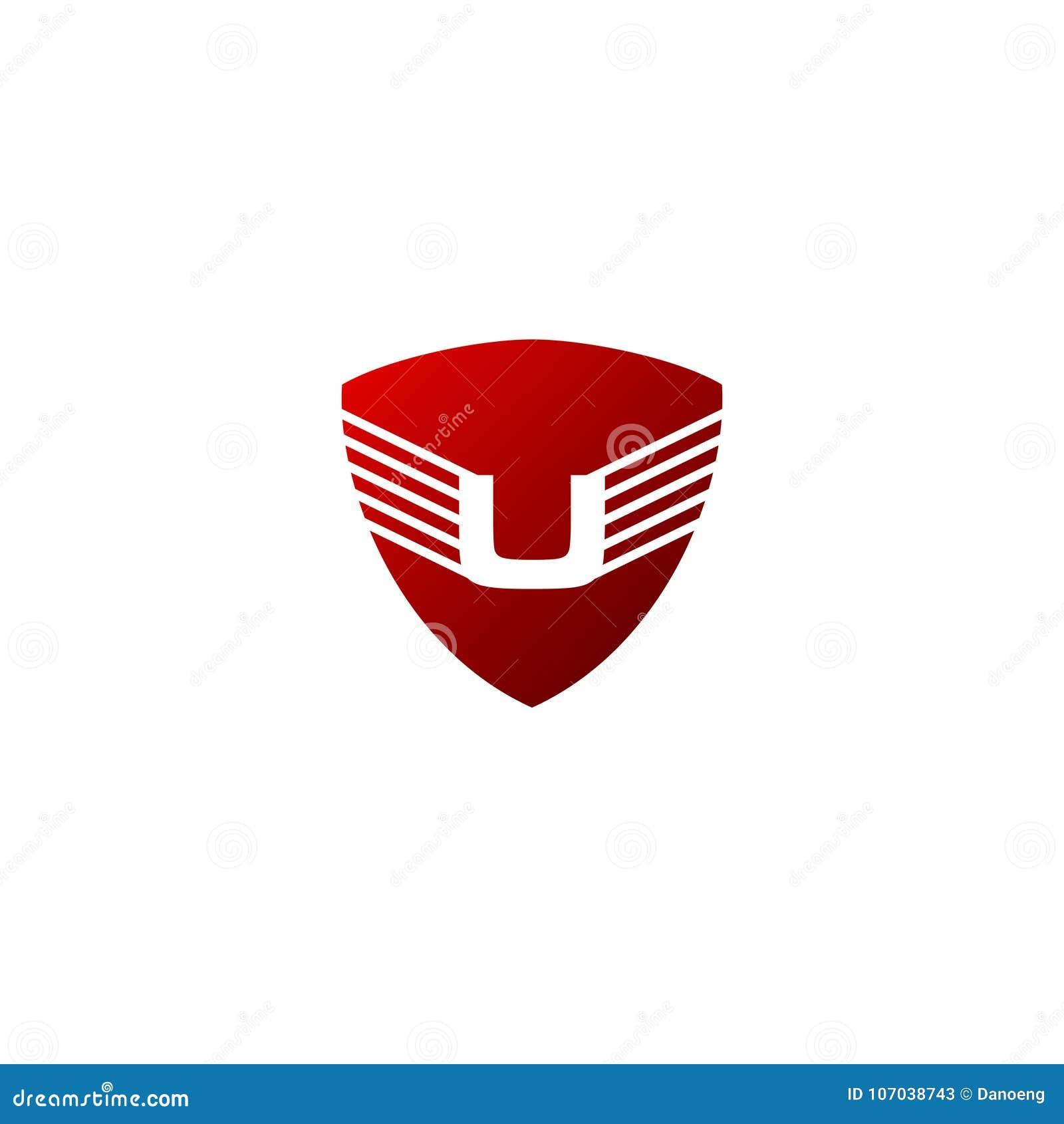 Letter U Shield Wing Logo Vector. Stock Illustration - Illustration of ...