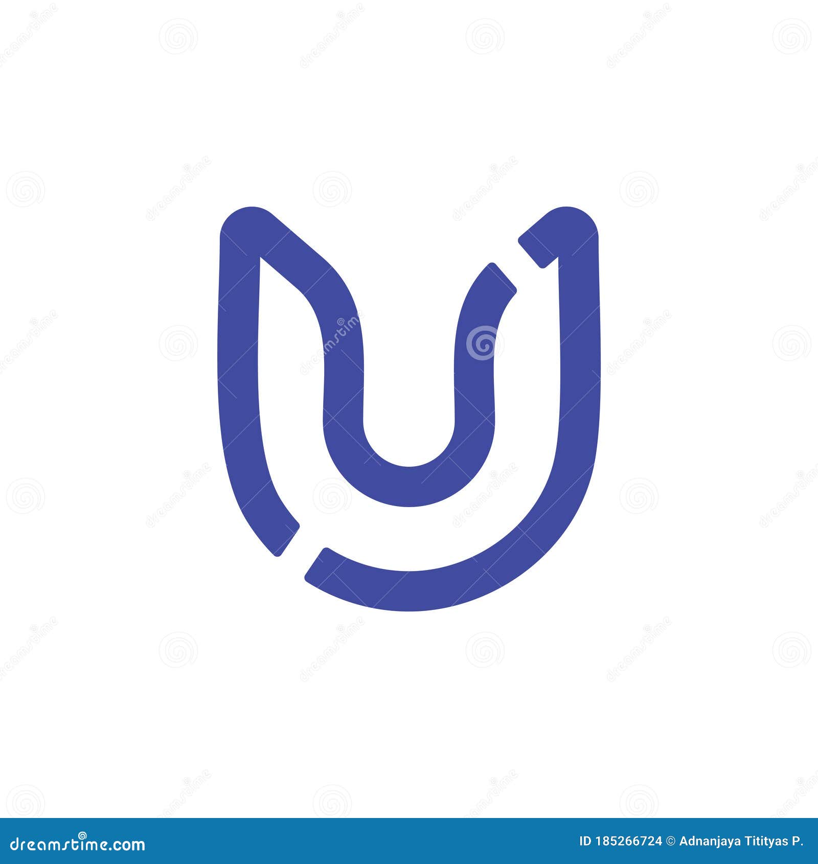 Letter U Simple Curves Line Logo Vector Stock Illustration ...