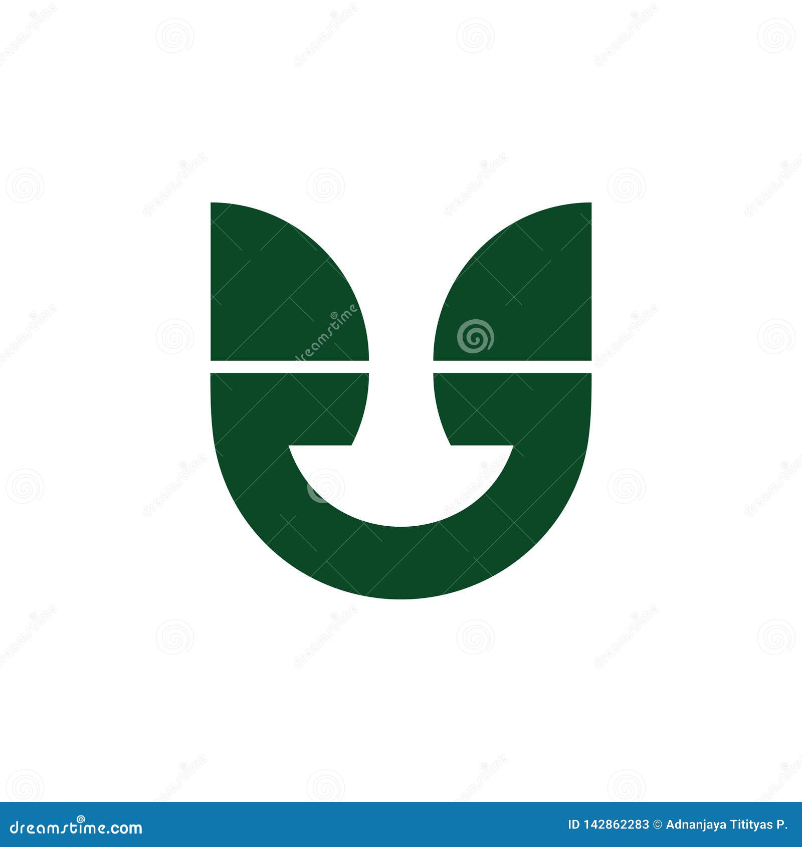 Letter U Simple Geometric Logo Vector Stock Vector - Illustration of ...