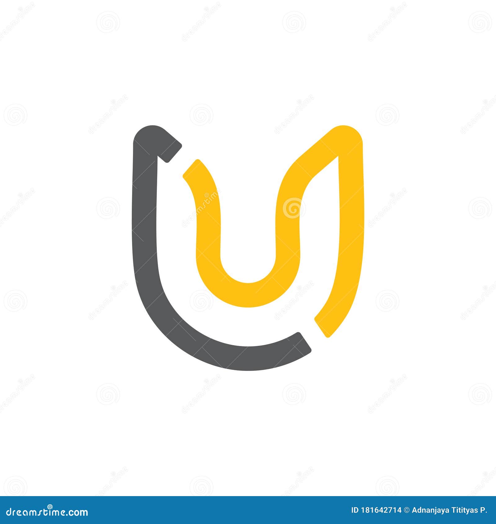 Letter U Simple Geometric Logo Vector Stock Vector - Illustration of ...