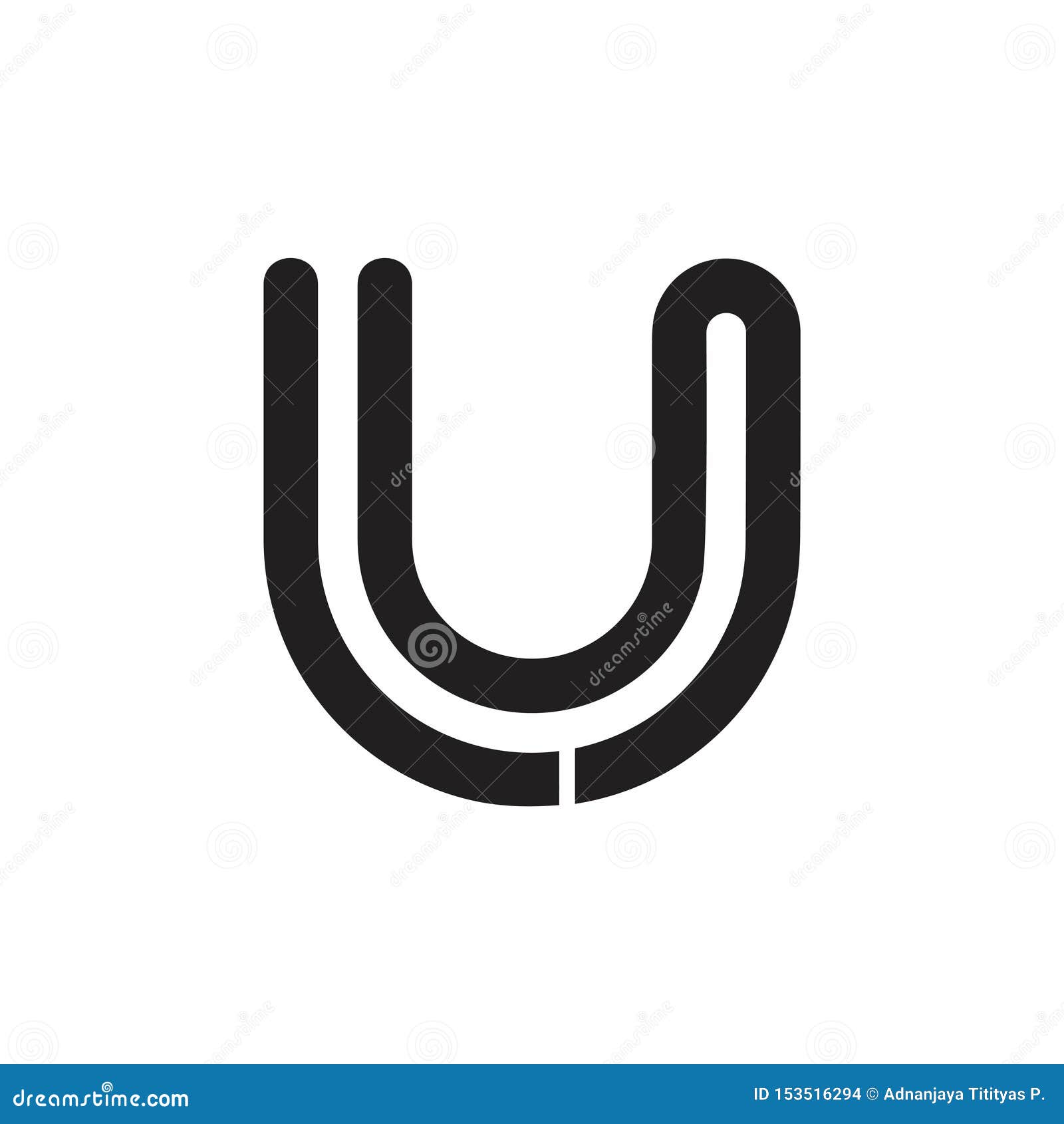 Letter U Simple Strip Line Logo Stock Vector - Illustration of brand ...