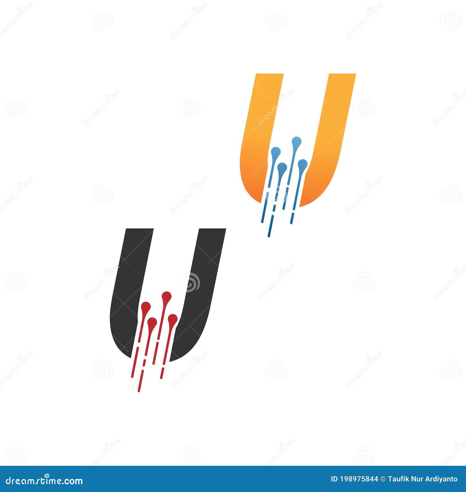 Letter U Simple Tech Logo with Circuit Lines Style Icon Stock Vector ...