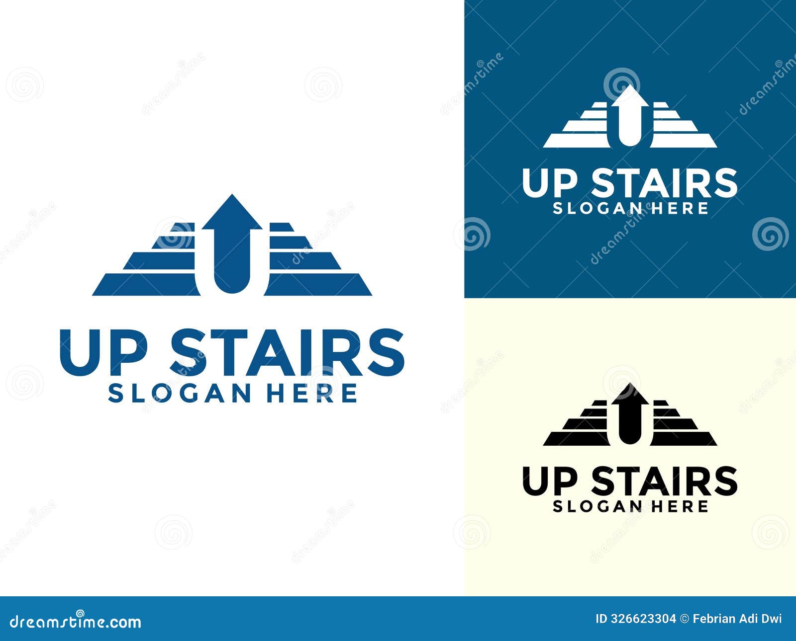 Letter U with Stairs and Arrow Up Logo, Stairs Logo Design Template ...