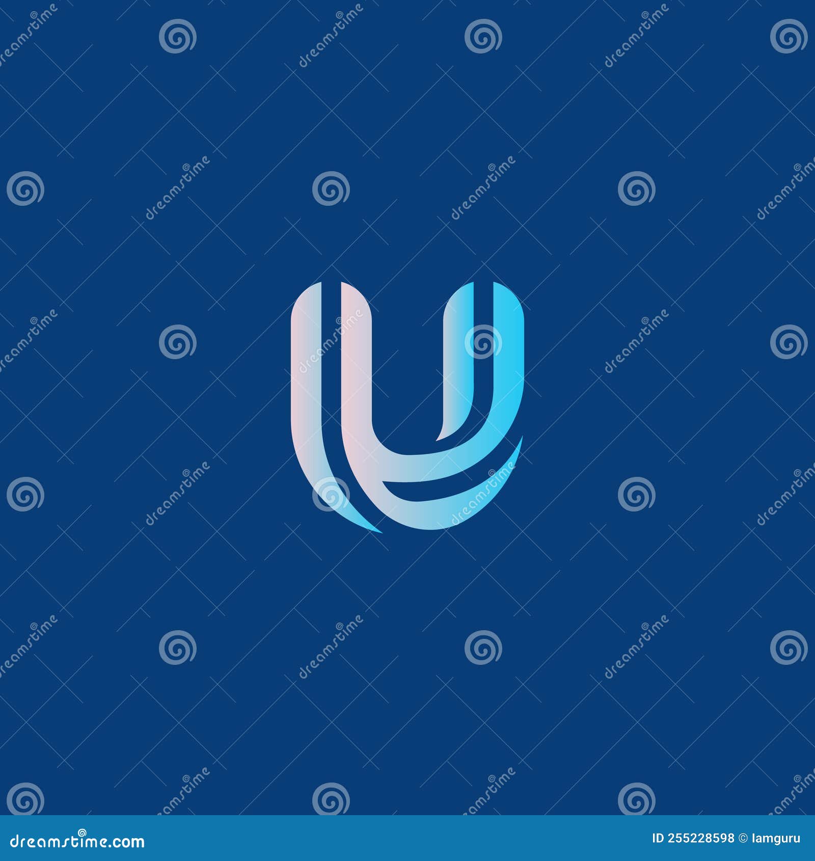 Letter U from Stripes Logo Design. Universal Gradient Flat Logotype ...
