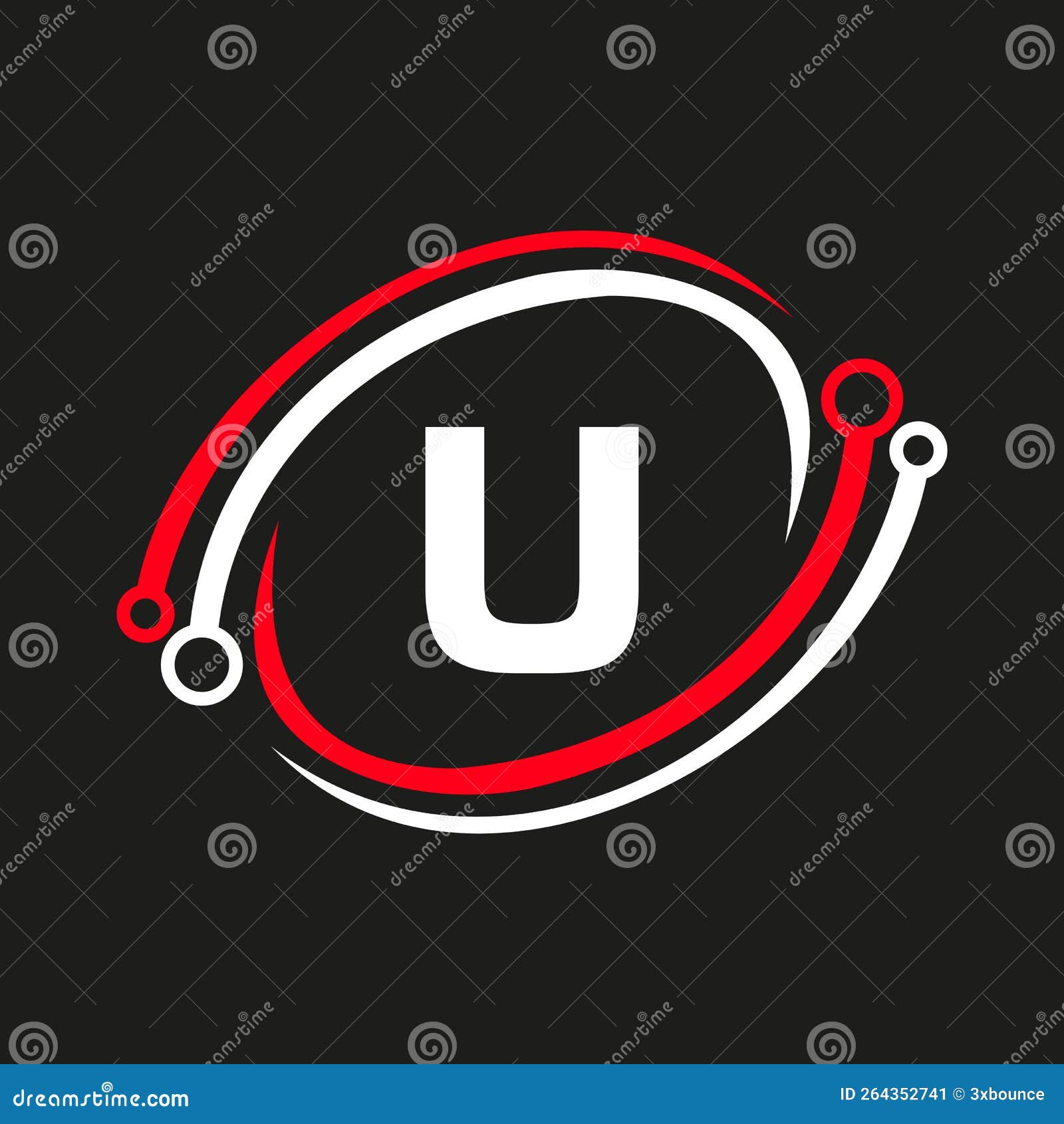 Letter U Technology Logo Combine with Technology Cable Vector Template ...