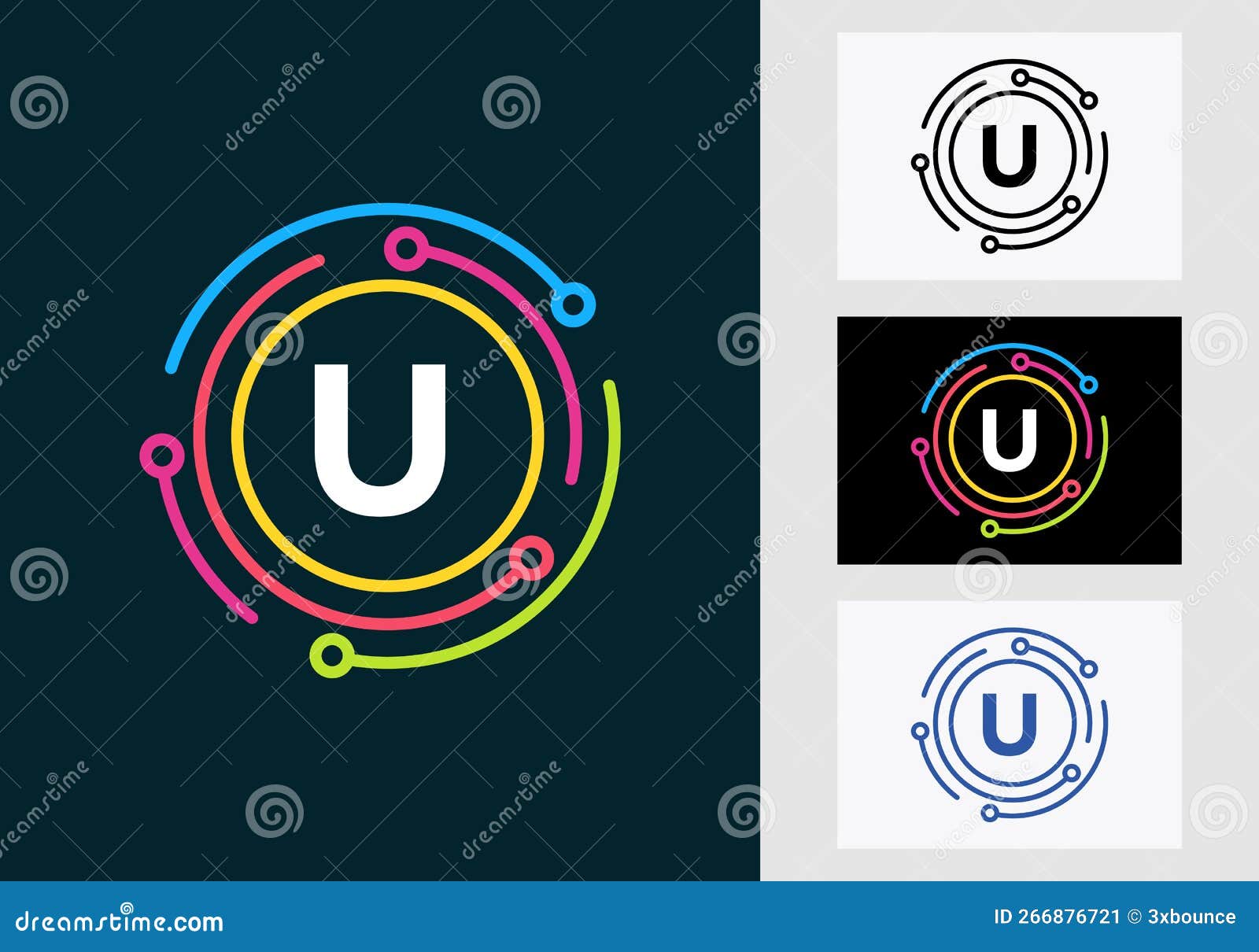 Letter U Technology Logo Design. Network Logo Symbol Stock Vector ...