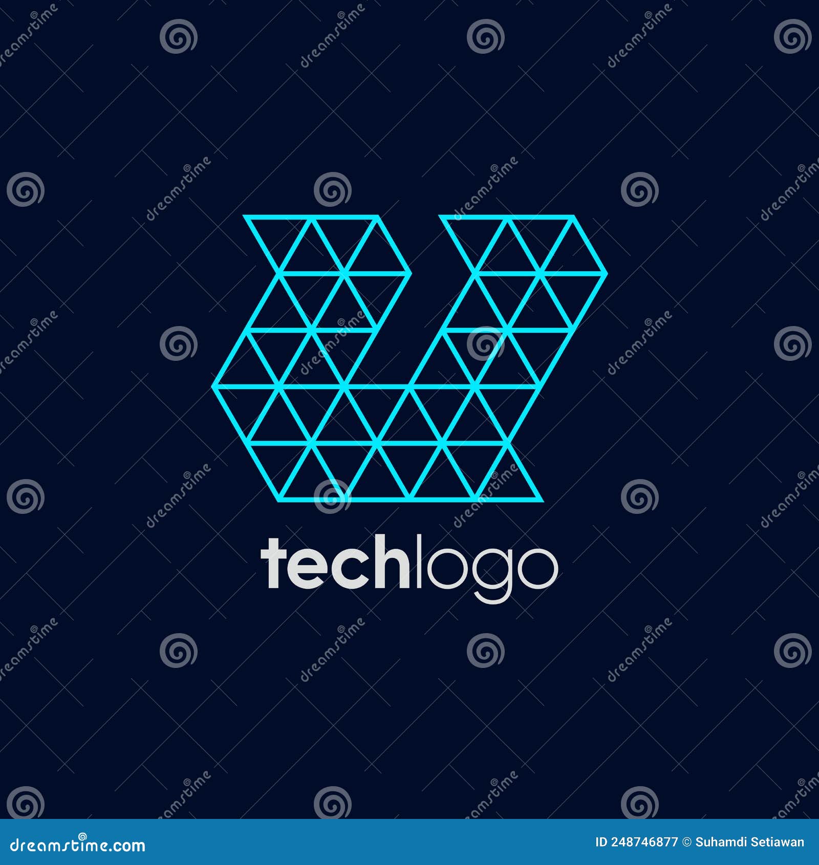 Letter U Triangle Polygon Tech Logo Stock Vector - Illustration of ...