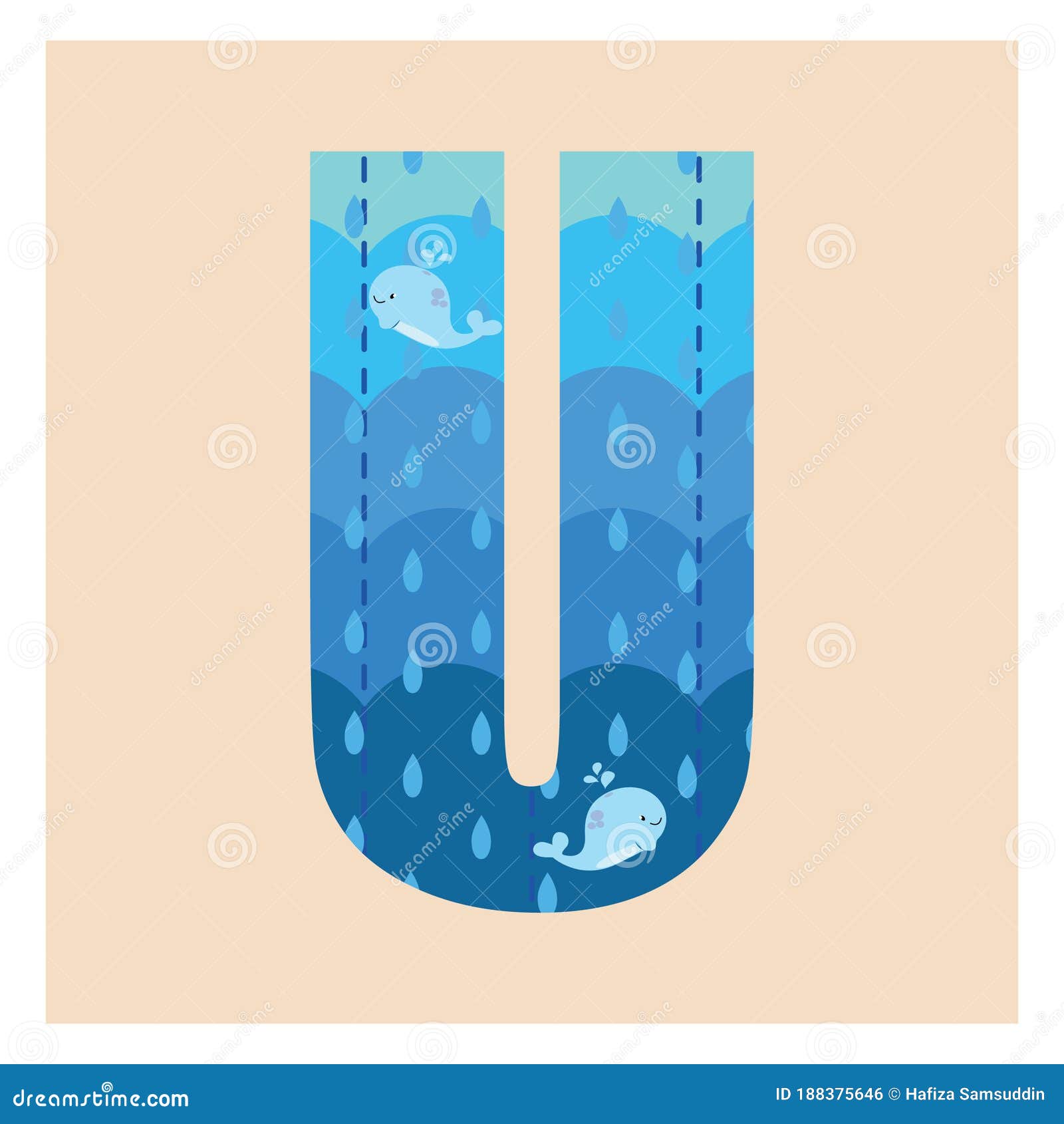Letter U. Vector Illustration Decorative Design Stock Vector ...