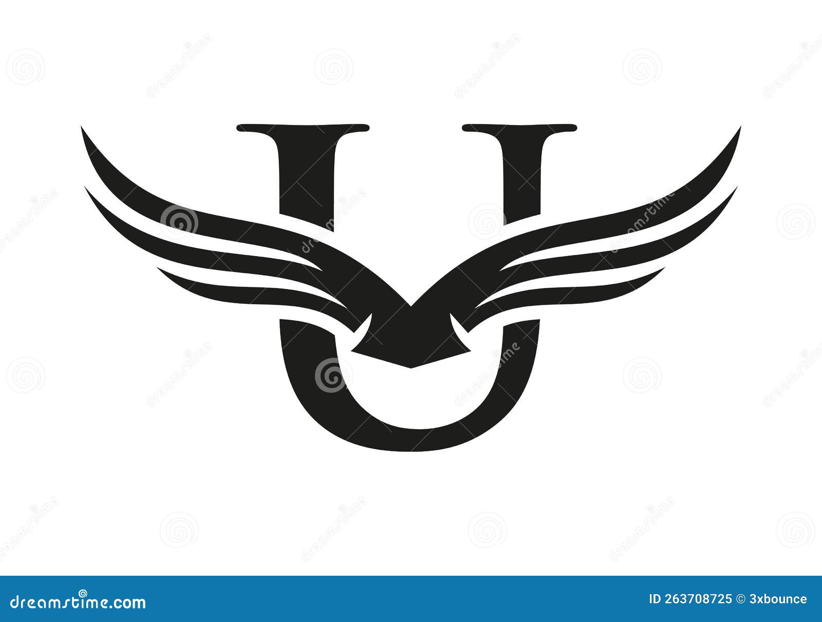 Letter U Wing Logo Design. Initial Flying Wing U Letter Logo. Letter U ...