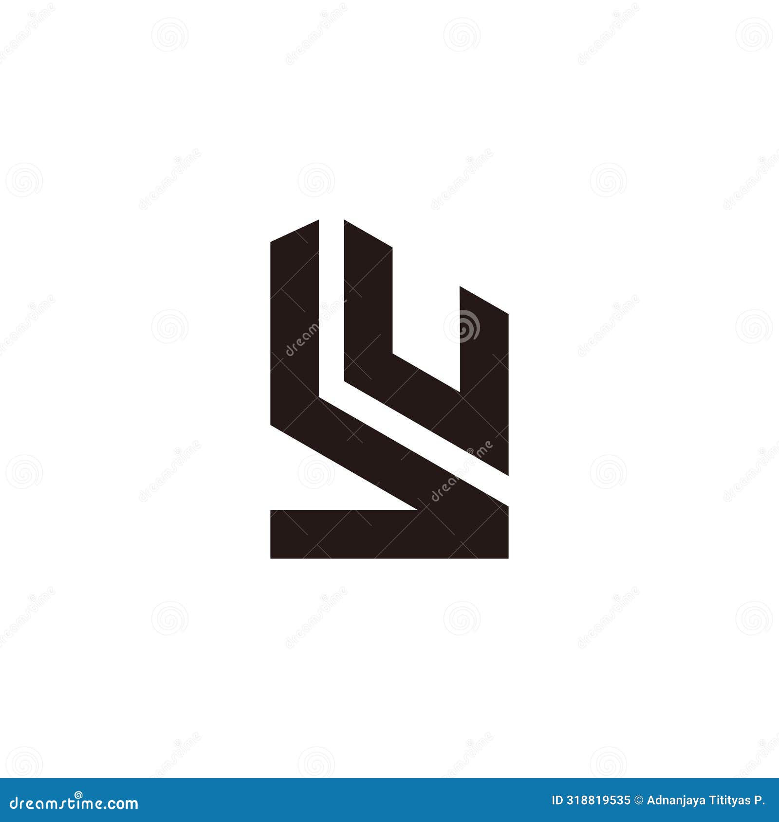 Letter Ub Linear Simple Geometric Logo Vector Stock Vector ...