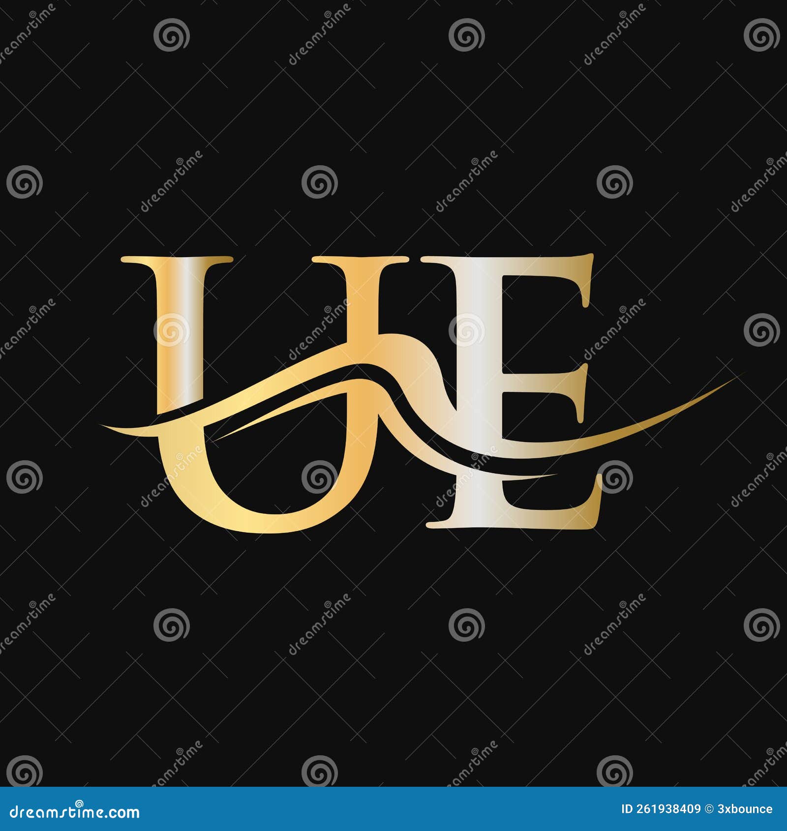 Letter UE Logo Design. Initial UE Logotype Template for Business and ...