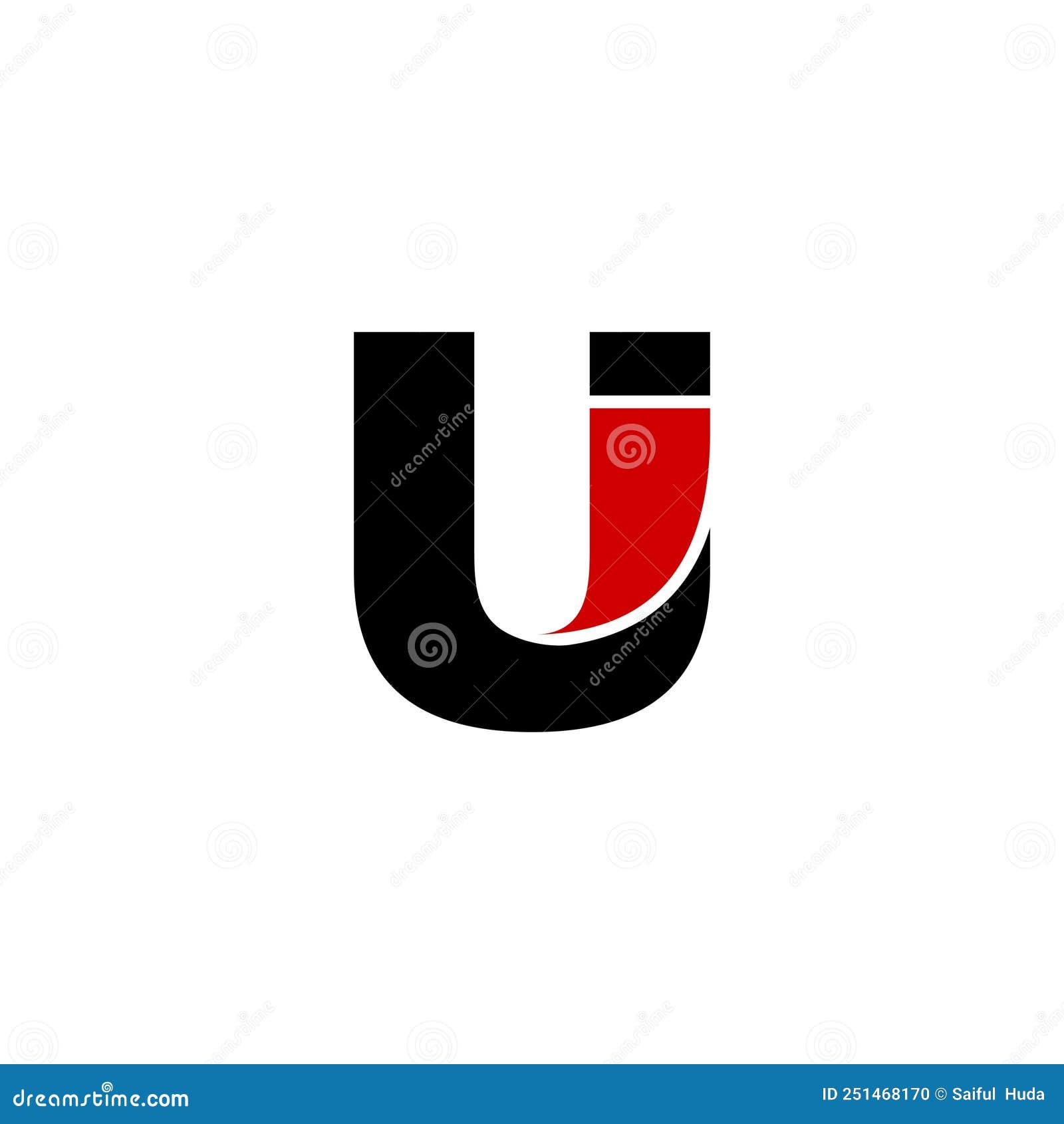 Letter UI Simple Monogram Logo Icon Design. Stock Vector - Illustration ...