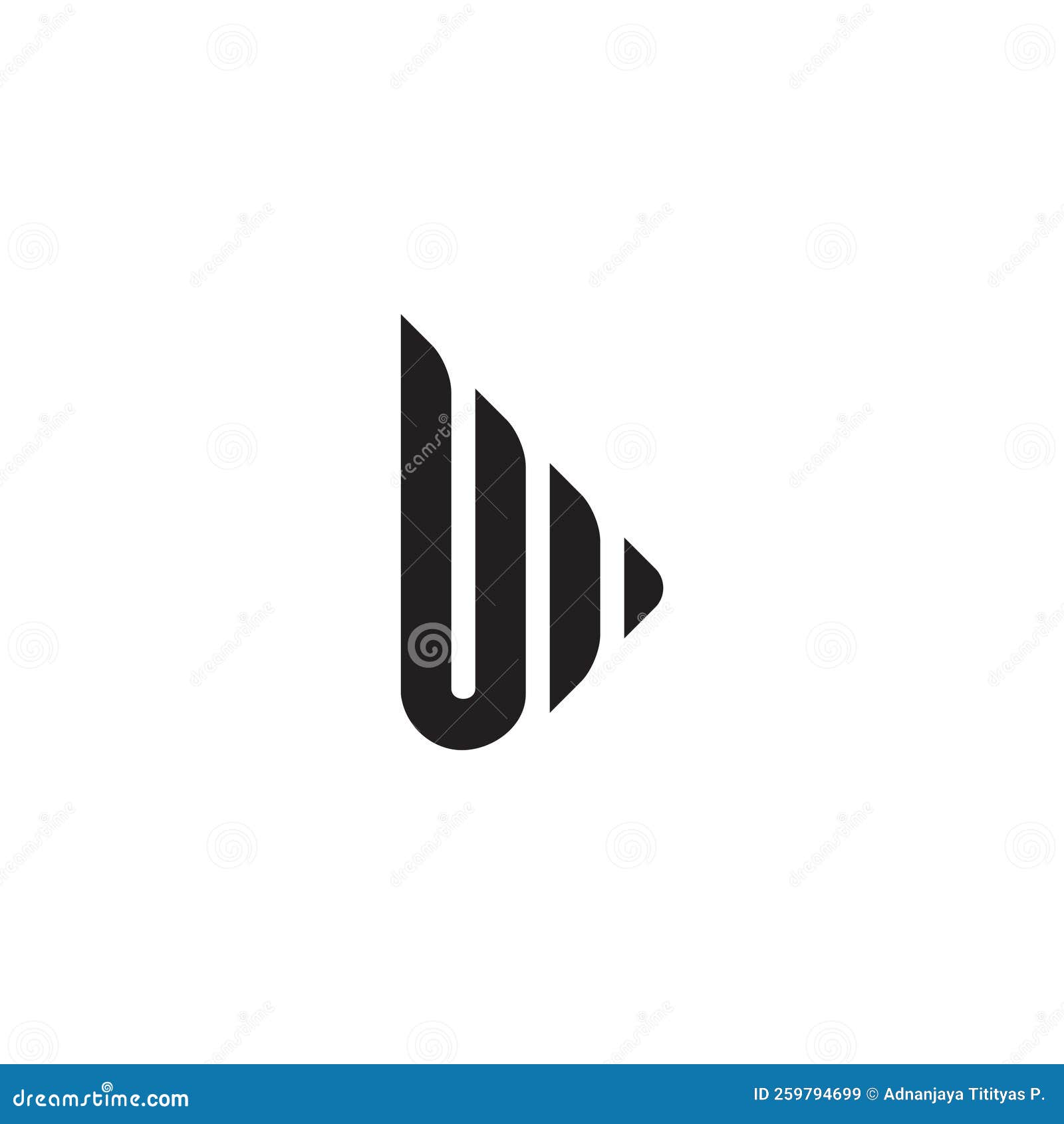 Letter Ui Stripes Triangle Geometric Logo Vector Stock Vector ...