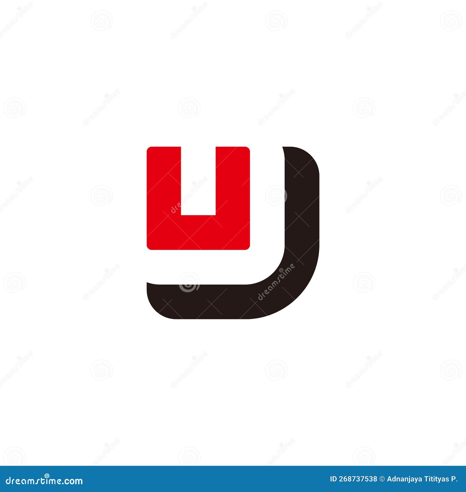 Letter Uj Colorful Geometric Square Logo Vector Stock Vector ...