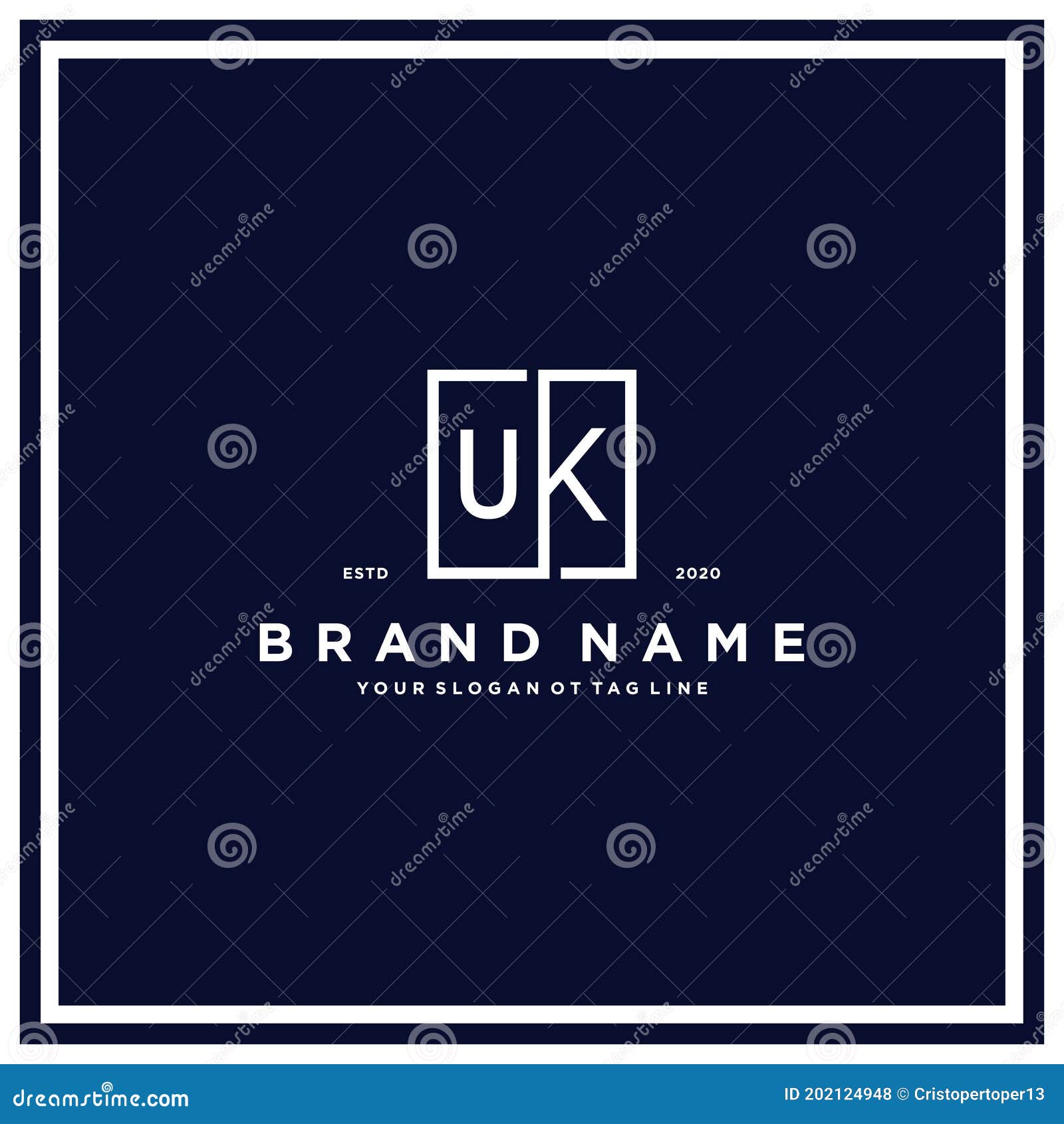 Letter UK Square Logo Design Concept Vector Stock Vector - Illustration ...