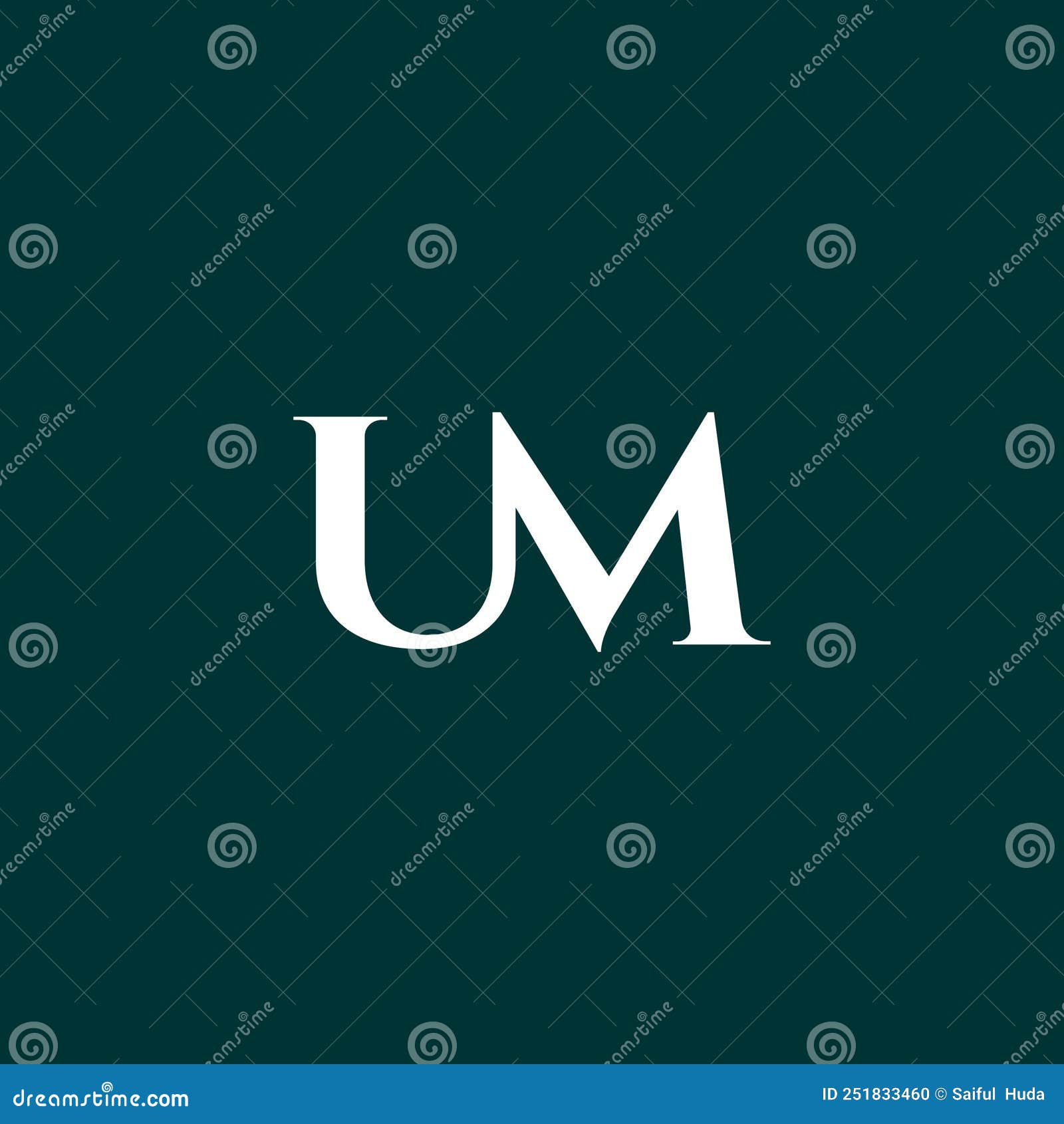 Letter UM Simple Monogram Logo Icon Design. Stock Vector - Illustration ...