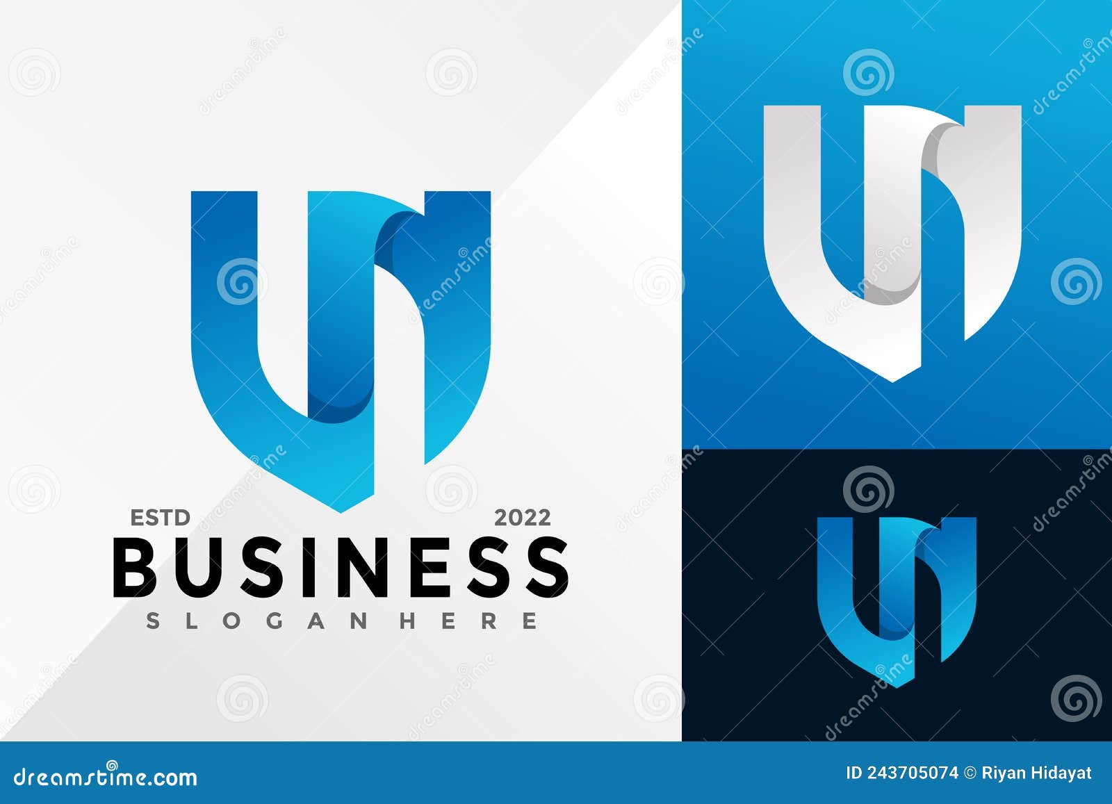 Letter UN Shield Business Logo Design Vector Illustration Template ...