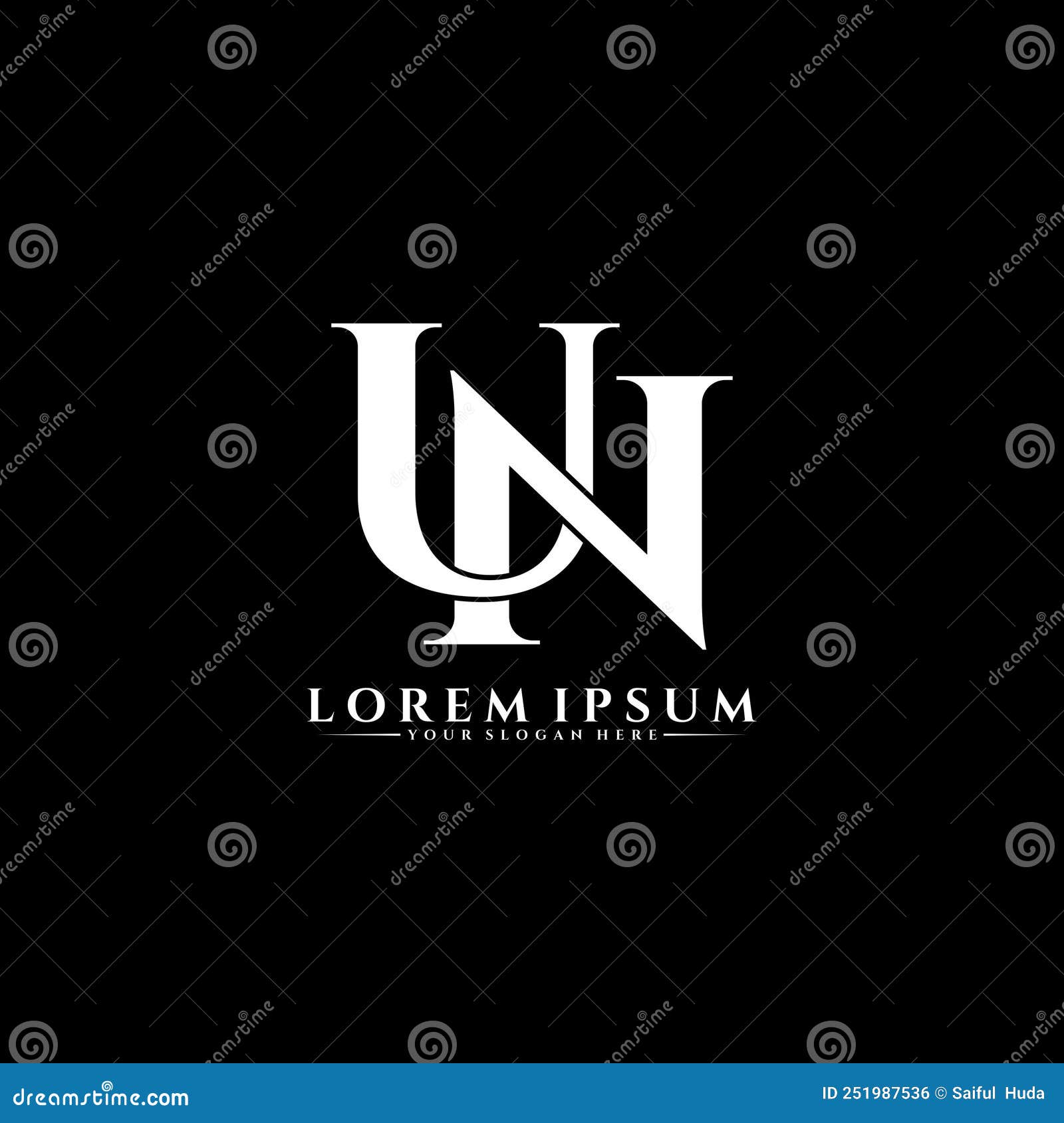 Letter UN Simple Monogram Logo Icon Design. Stock Vector - Illustration ...