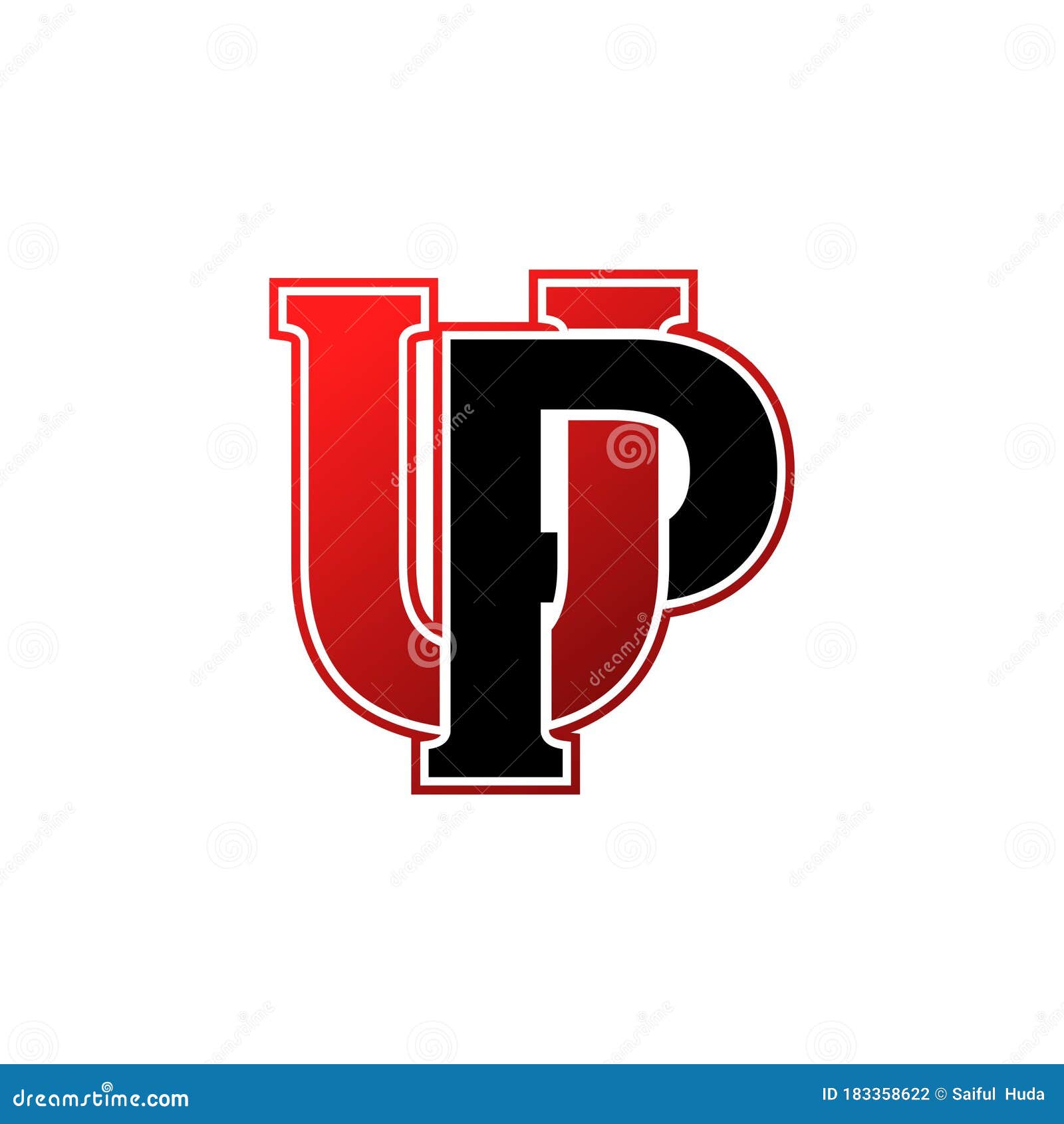 Letter UP Simple Logo Design Vector. Stock Vector - Illustration of ...