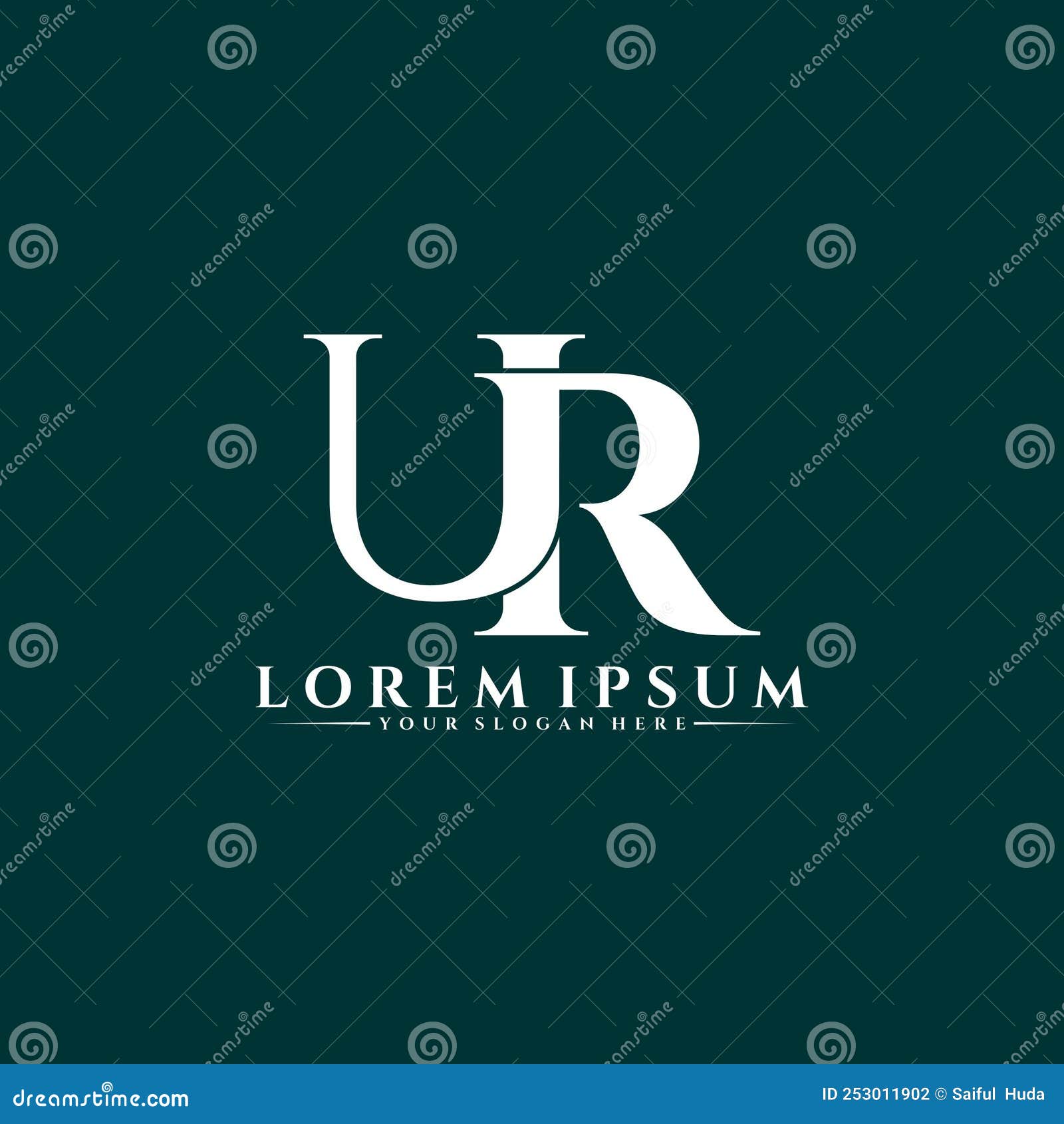 Letter UR Simple Monogram Logo Icon Design. Stock Vector - Illustration ...