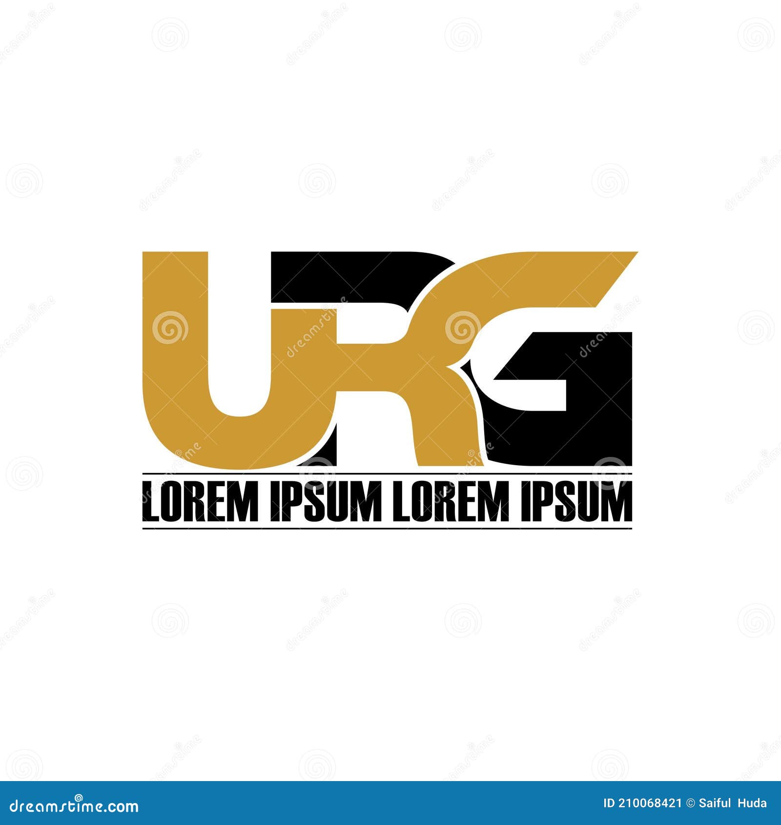 Letter URG Simple Monogram Logo Icon Design. Stock Vector ...
