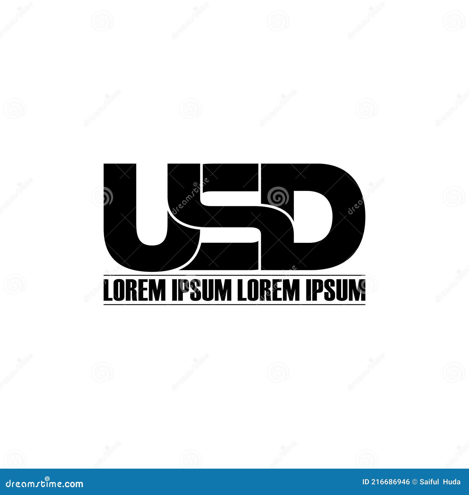 Letter USD Simple Monogram Logo Icon Design. Stock Vector ...