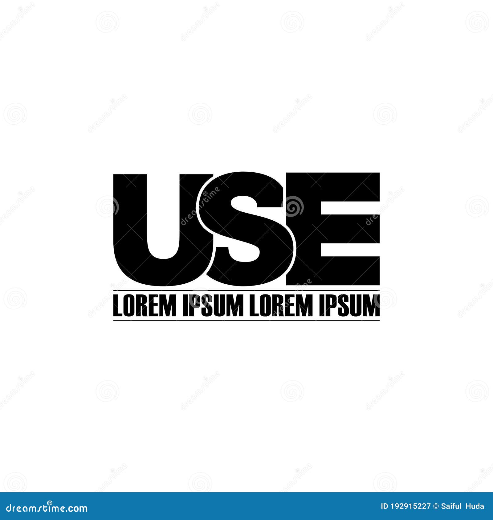 Letter USE Simple Monogram Logo Icon Design. Stock Vector ...