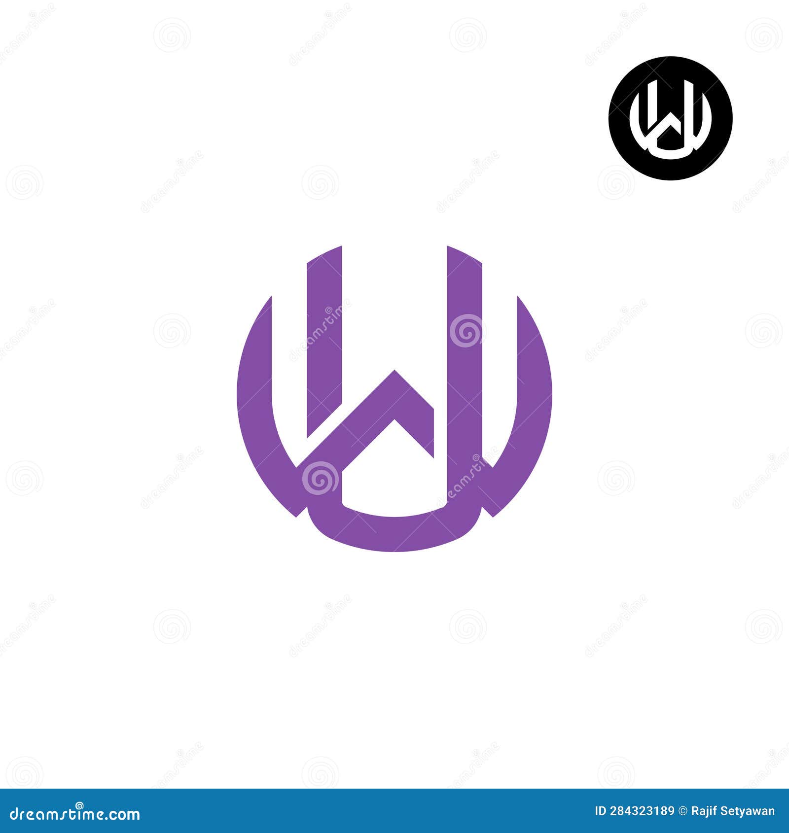 Letter UW WU Circle Bold Logo Design Stock Vector - Illustration of ...
