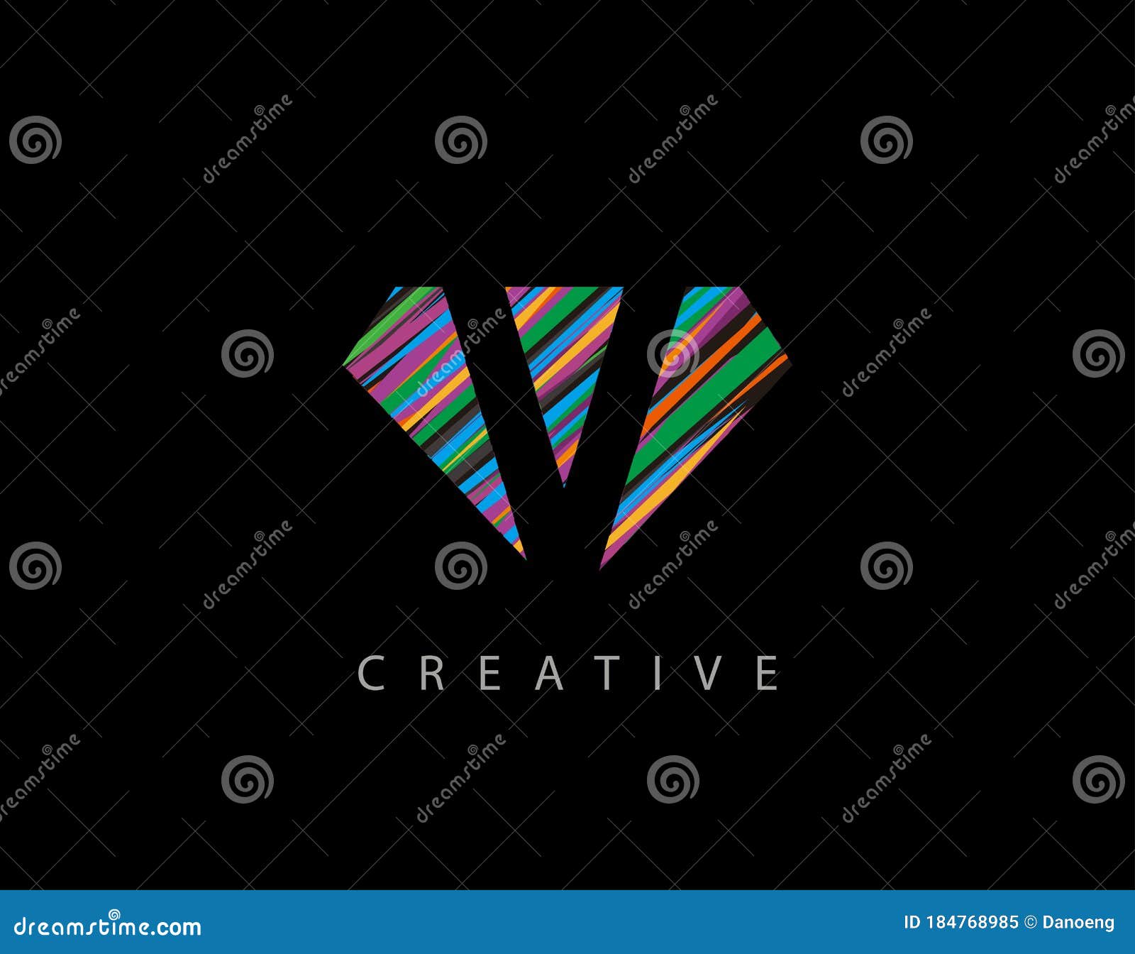 Letter V Abstract Diamond Logo. Creative V Letter Design with Colorful ...
