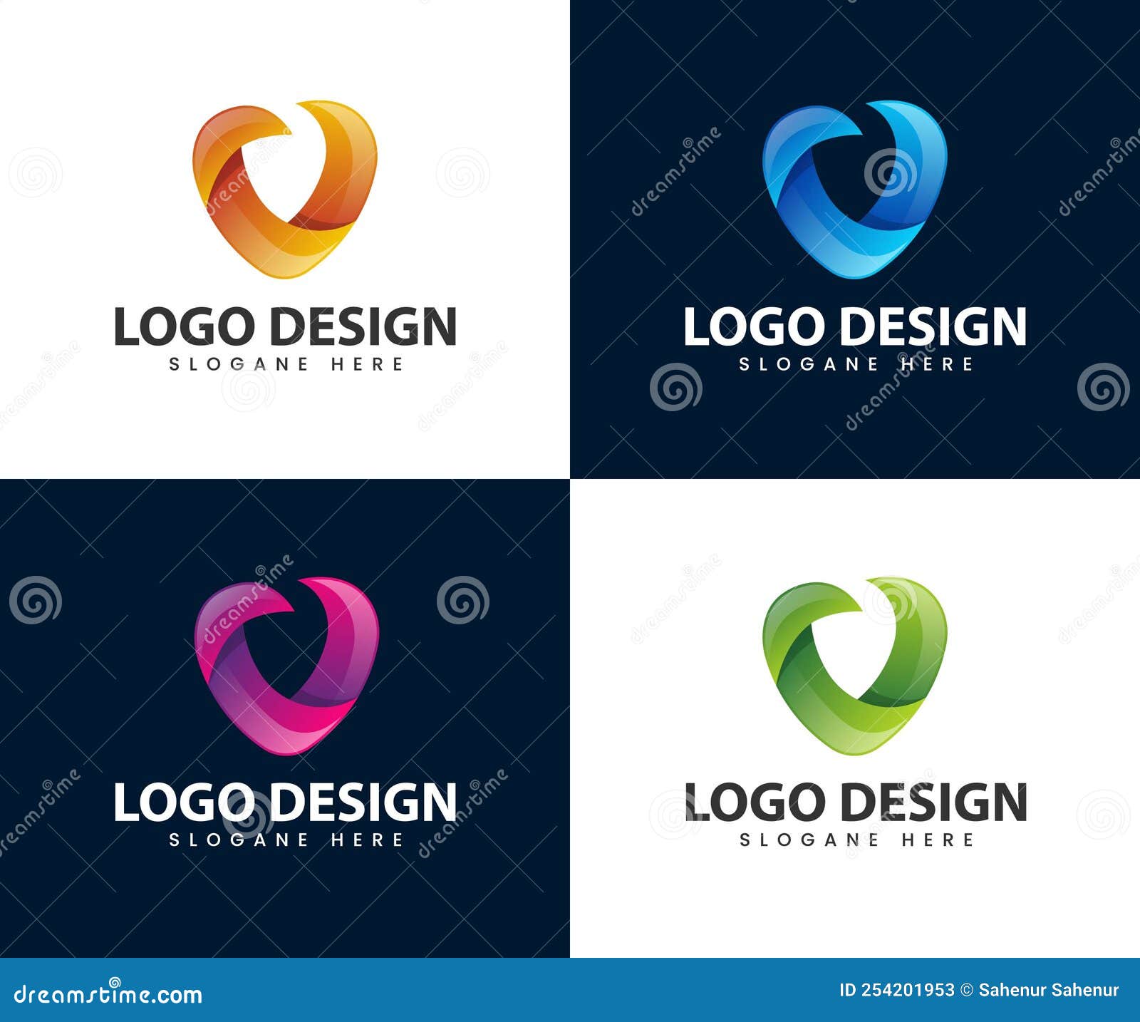 Letter V Abstract Modern Logo Design. Letter V 3d Gradient Symbol Logo ...