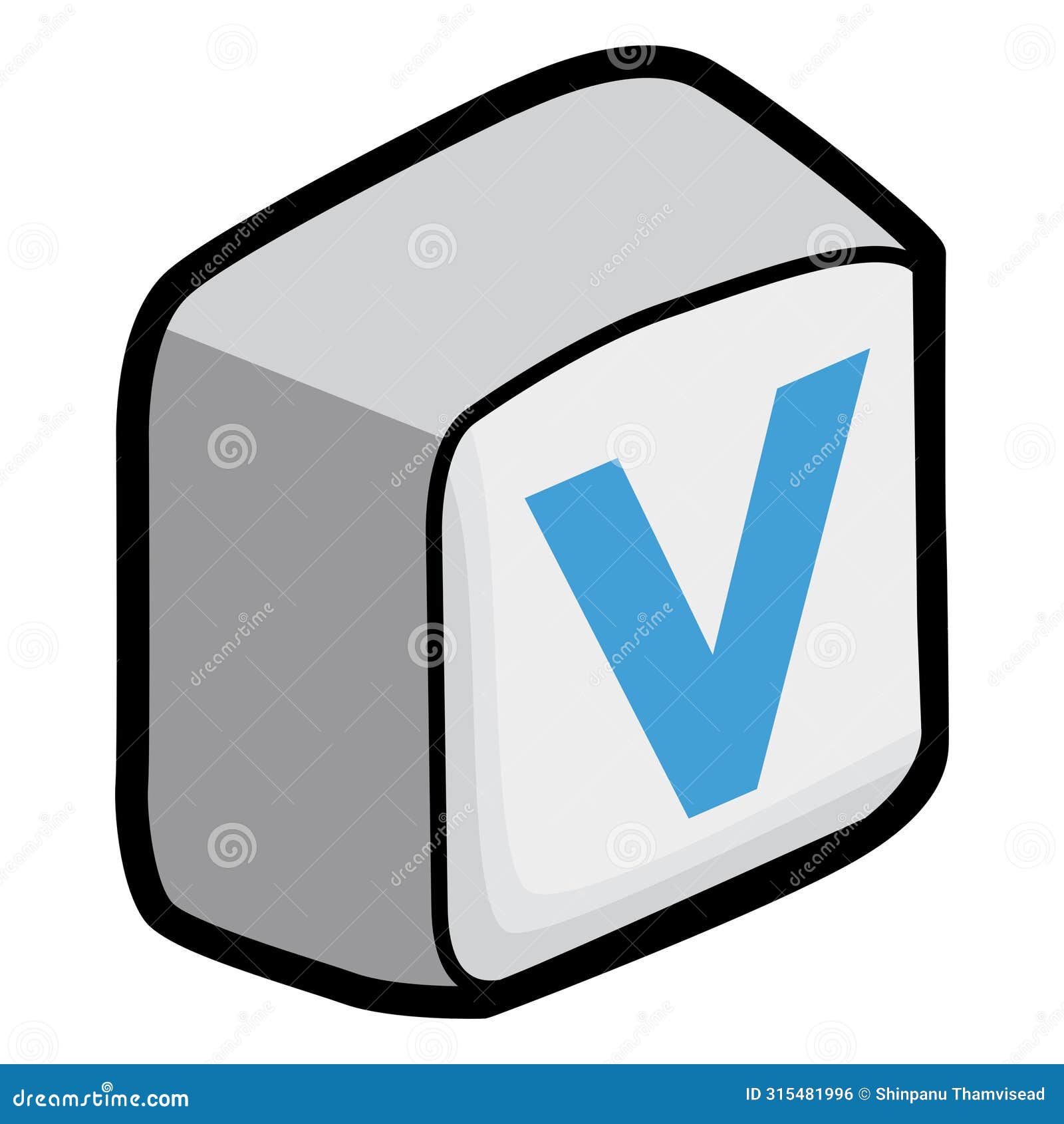 Letter V of Alphabet on Keyboard Computer. Stock Vector - Illustration ...