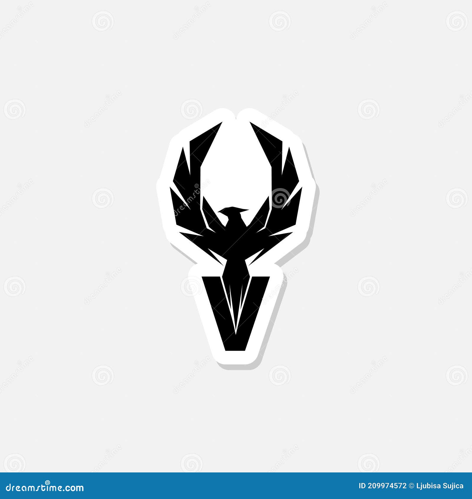 Letter V bird logo sticker stock vector. Illustration of business ...