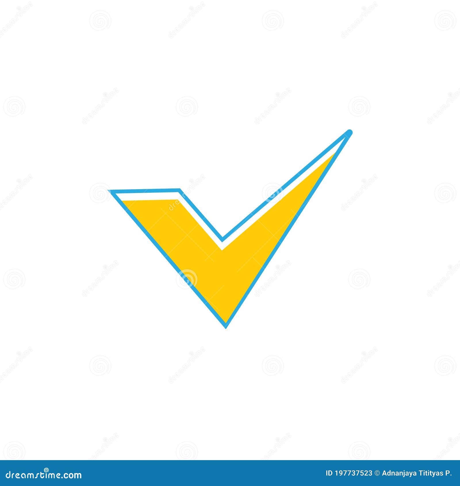 Letter V Check Mark Simple Outline Logo Vector Stock Vector ...