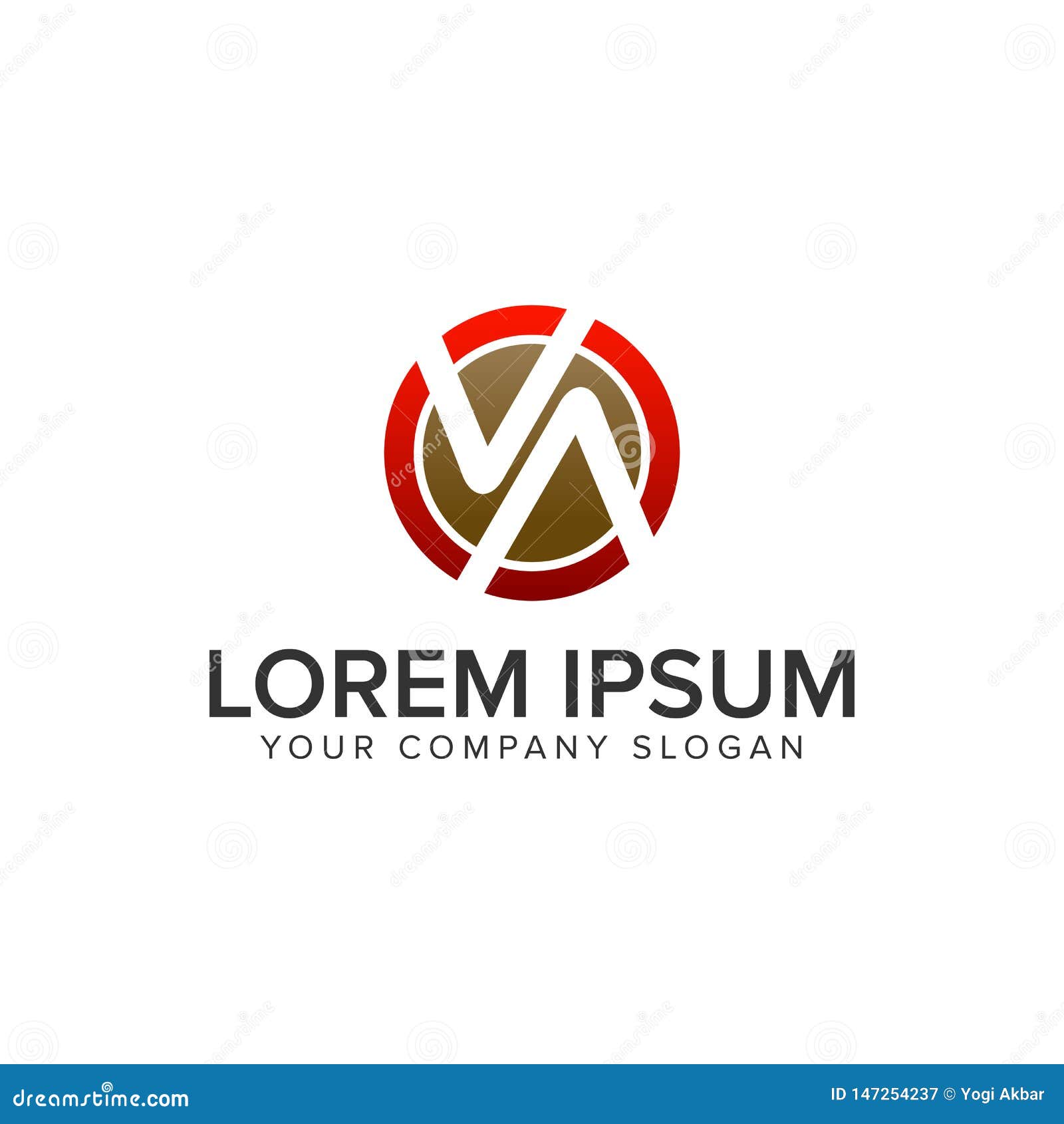 Letter V and a Circle Logo Design Concept Template. Fully Editable ...