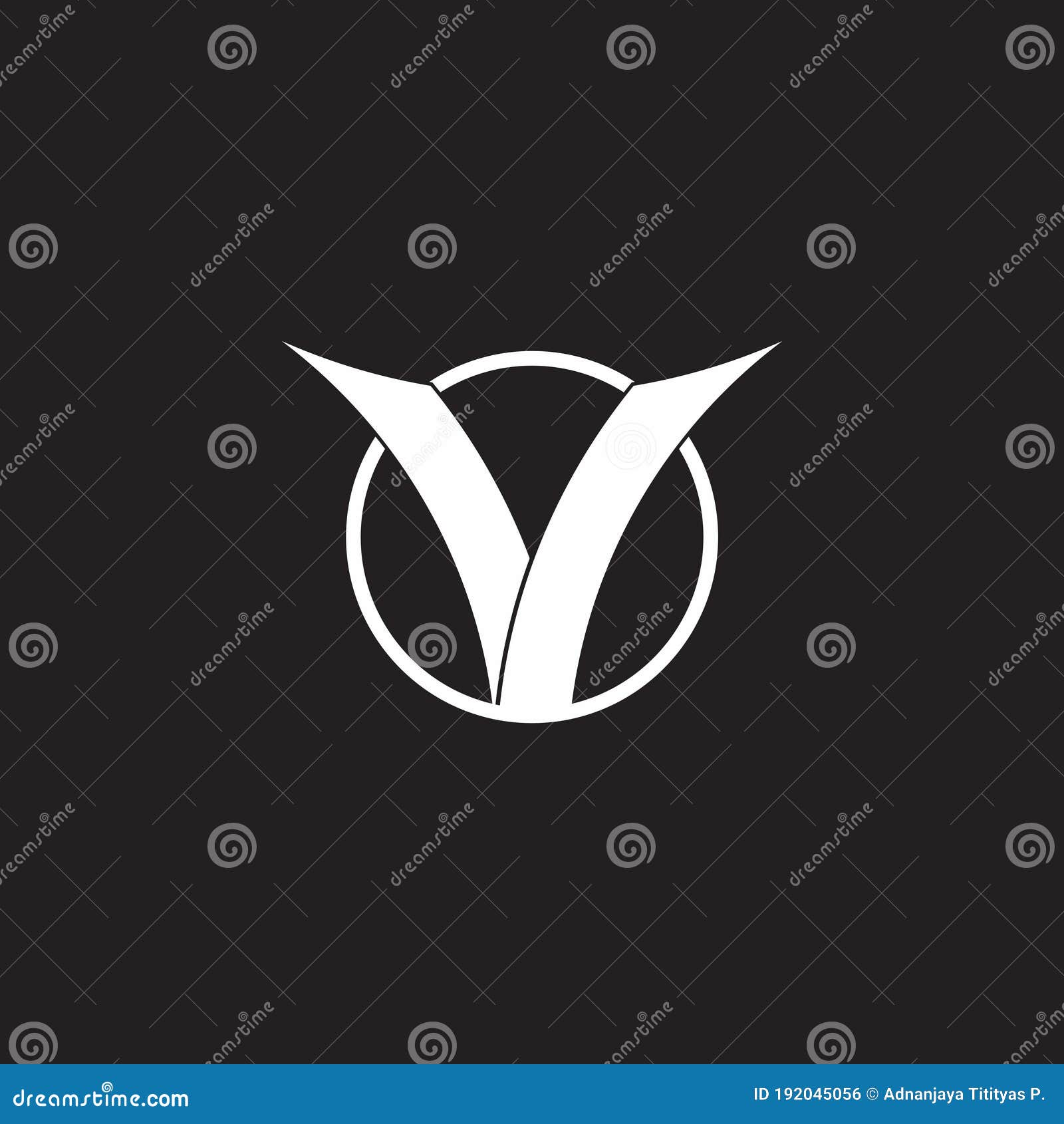 Letter V Circle Motion Ribbon Shape Symbol Vector Stock Vector ...