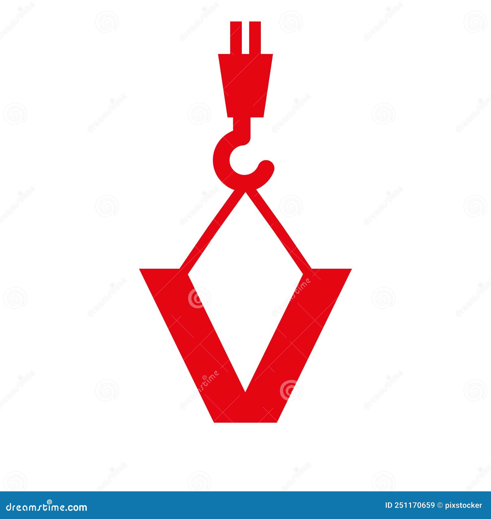 Letter V Construction Logo Template. Construction Logo Crane Concept ...