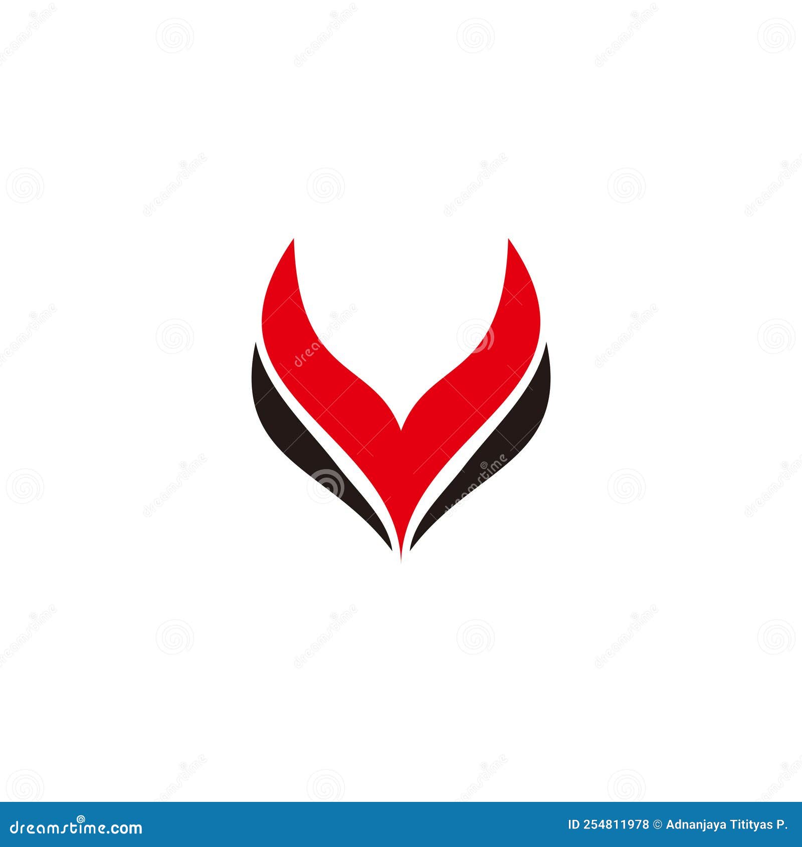 Letter V Curves Red Simple Logo Vector Stock Vector - Illustration of ...