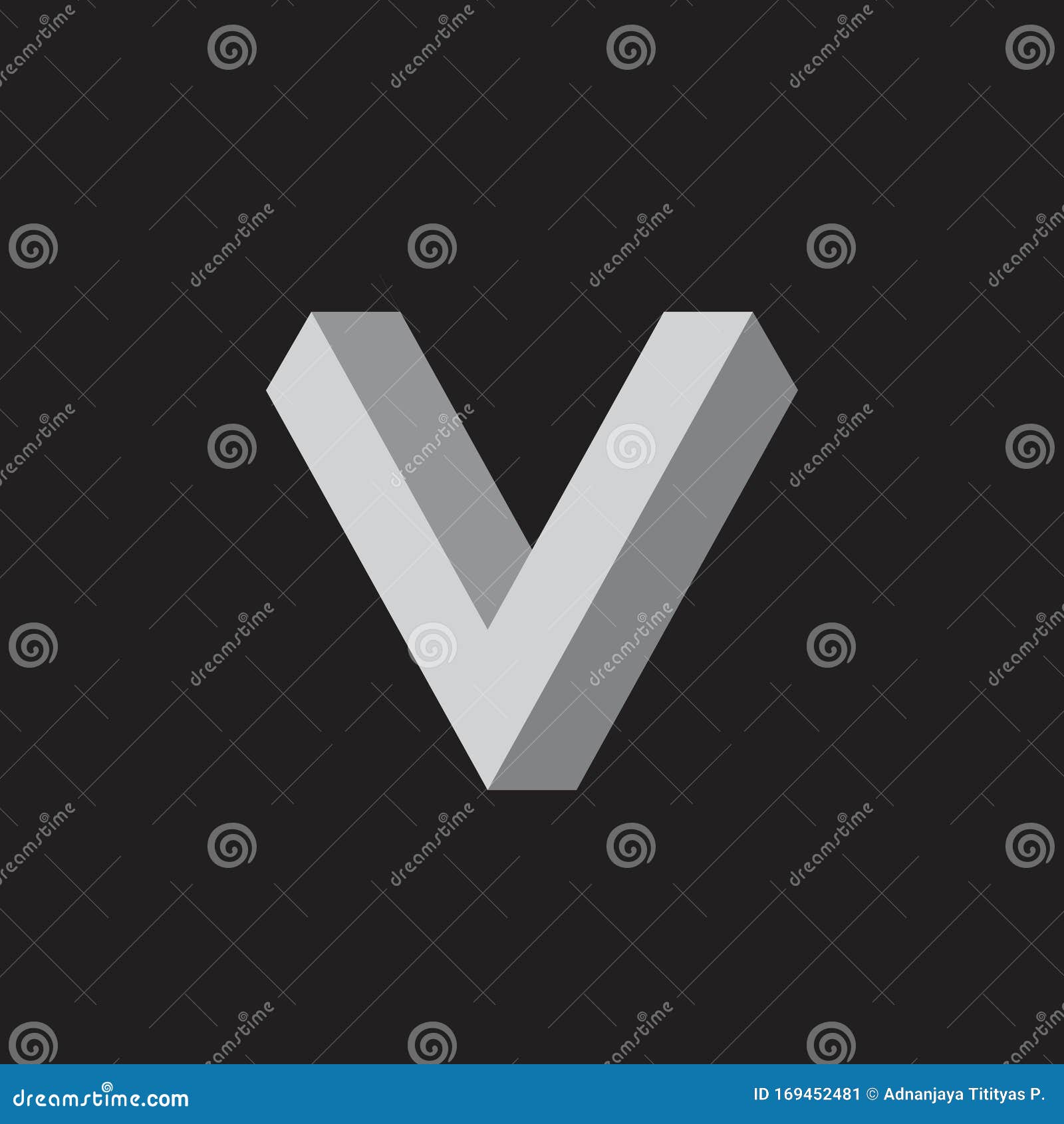 Letter V 3d Gradient Symbol Logo Vector Stock Vector - Illustration of ...