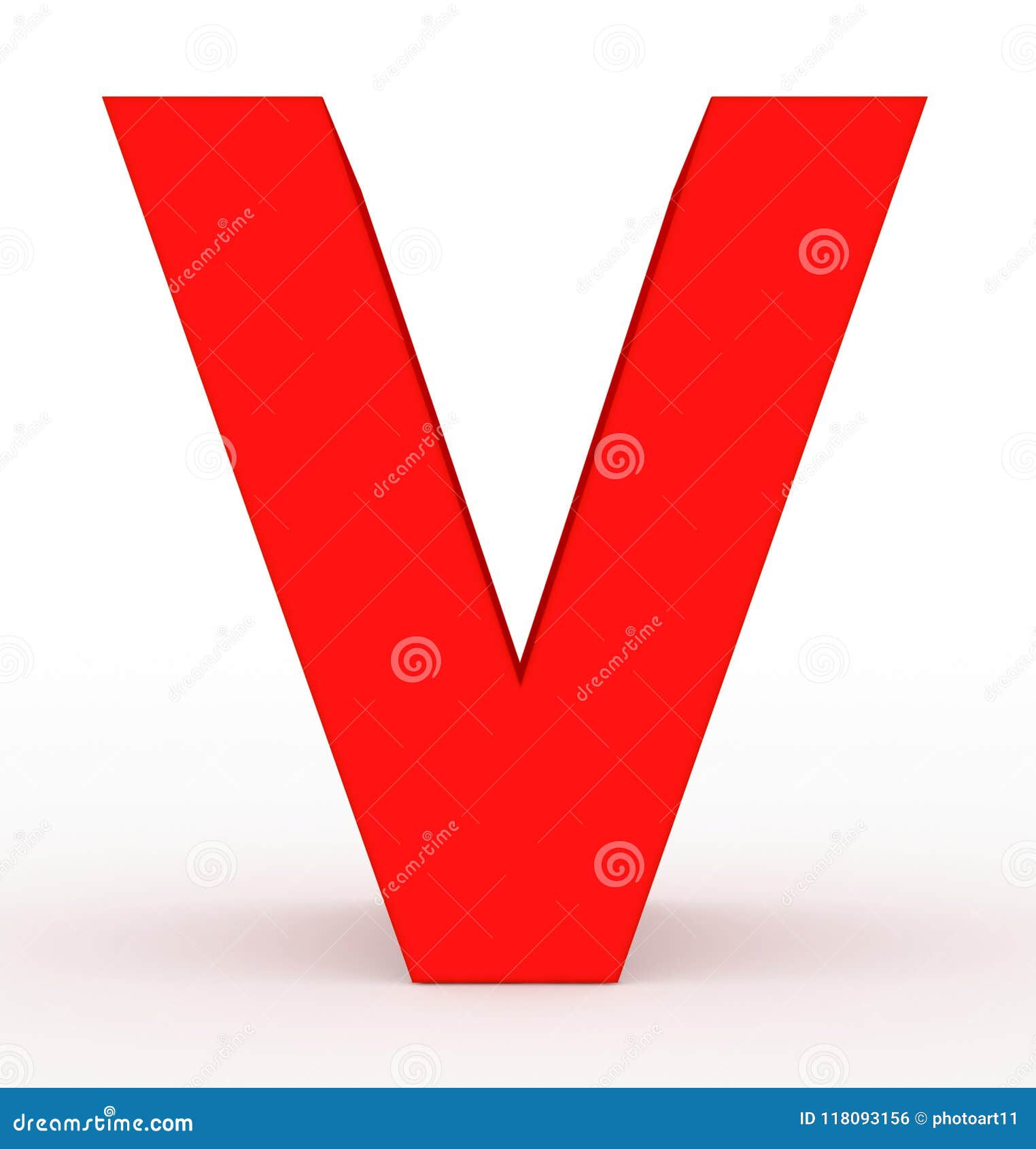Letter V 3d Red Isolated on White Stock Illustration - Illustration of ...