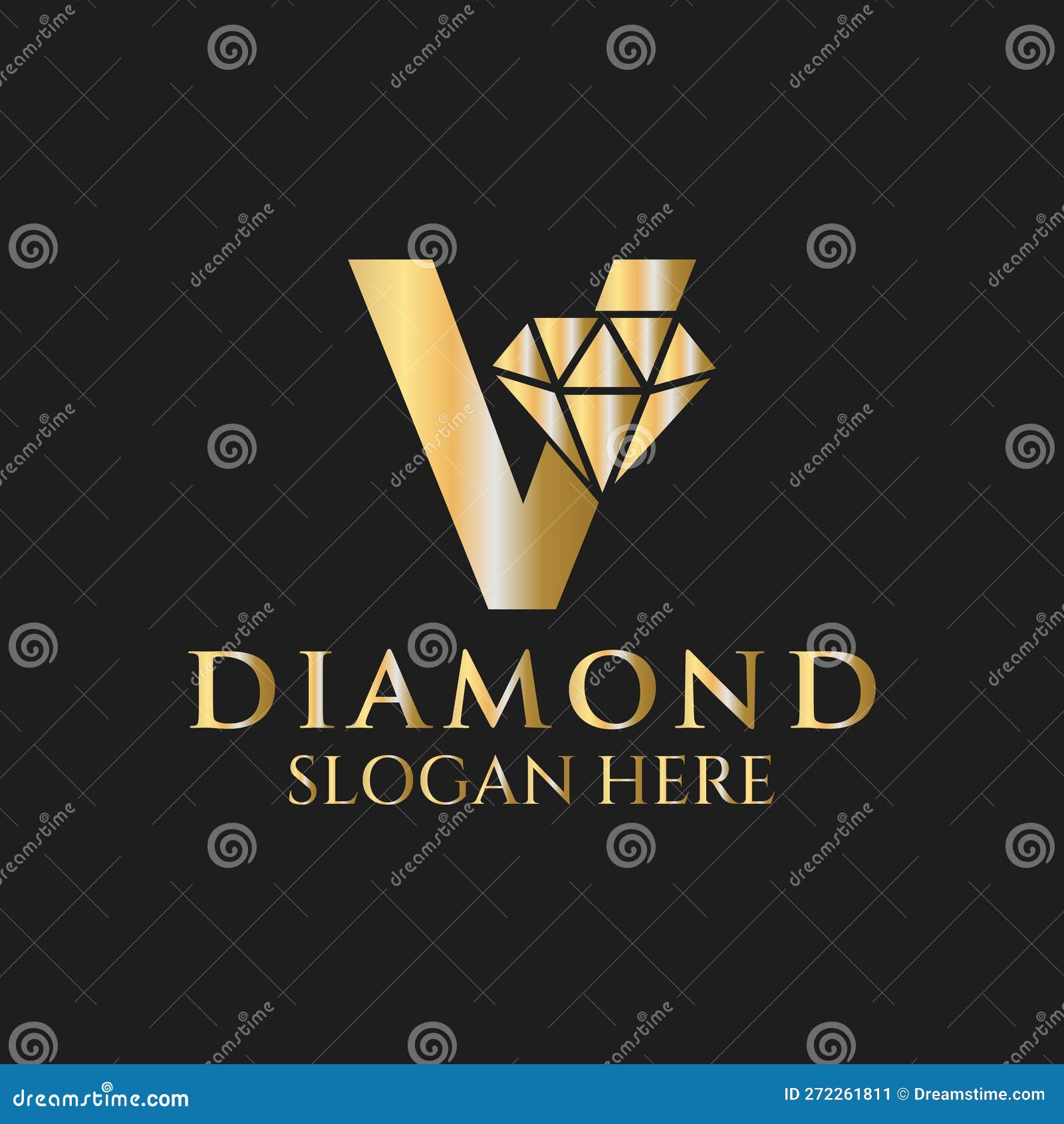 Letter V Diamond Logo Design. Jewelry Logo with Diamond Icon Vector ...