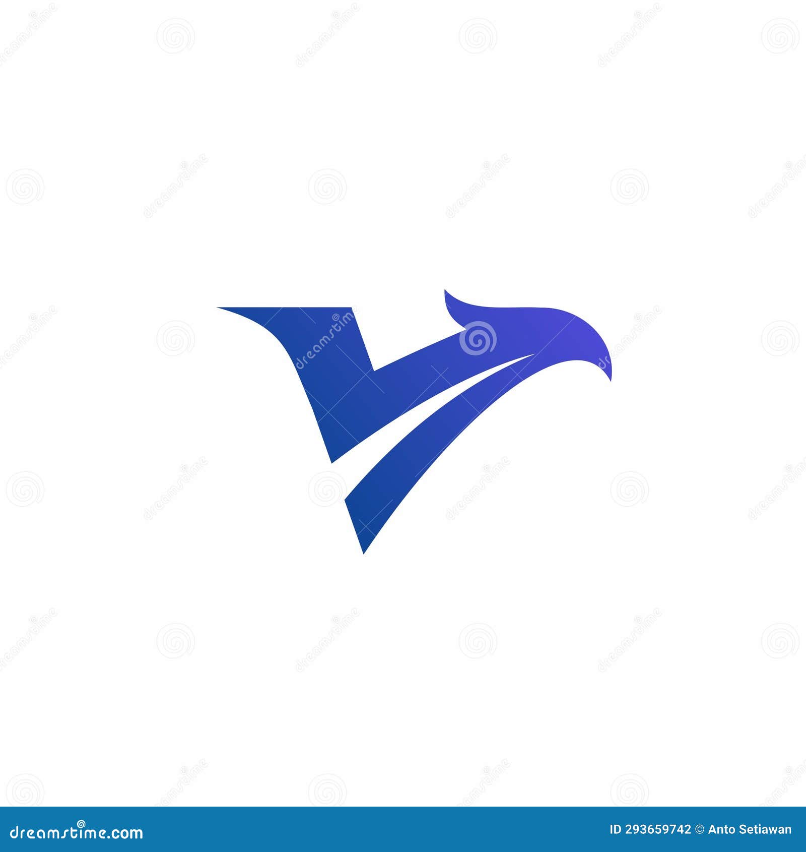 Letter V Eagle Logo. V Bird Vector Stock Vector - Illustration of ...