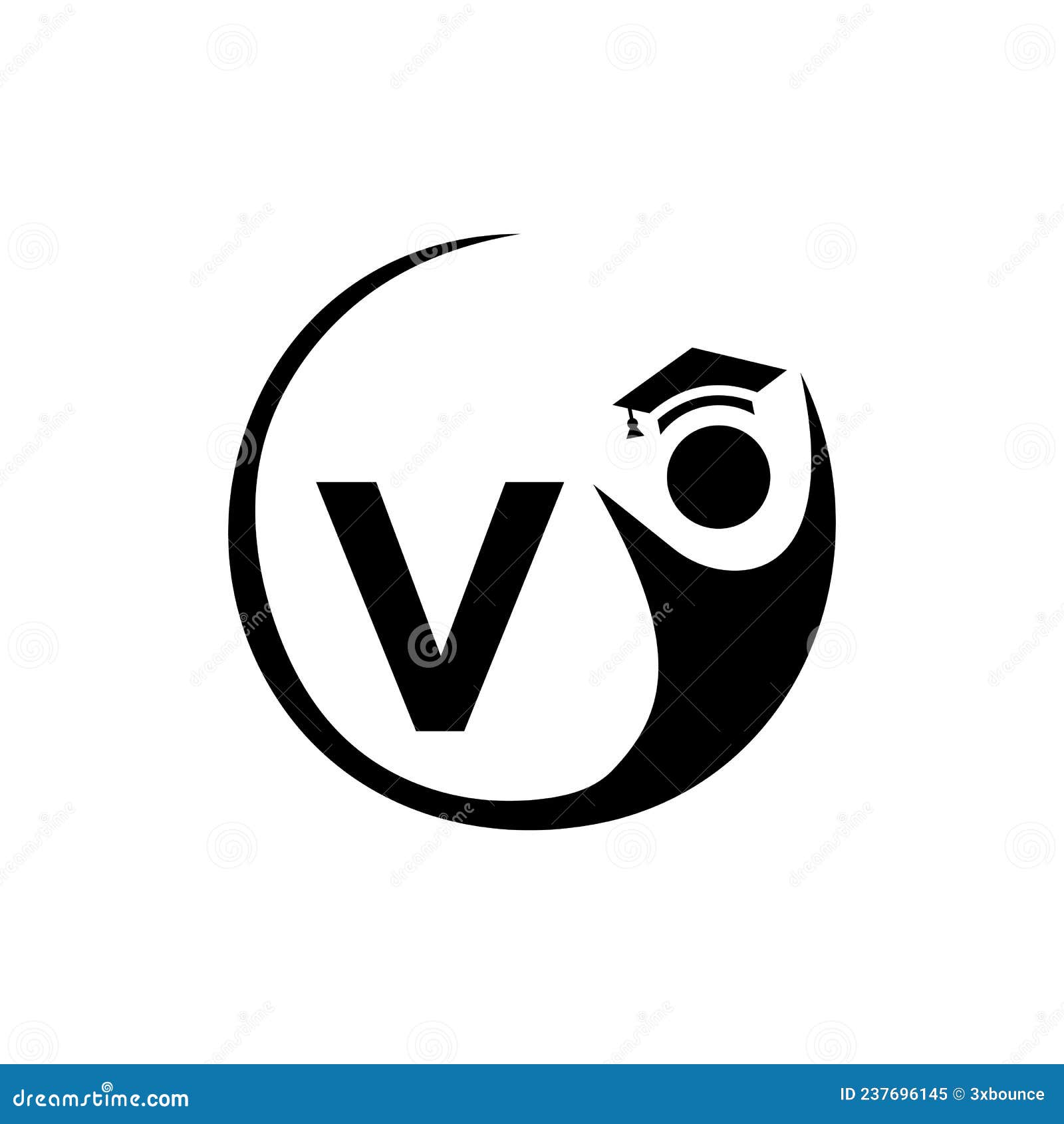 Letter V Education Logo Template. Education Logo on V Letter, Initial ...