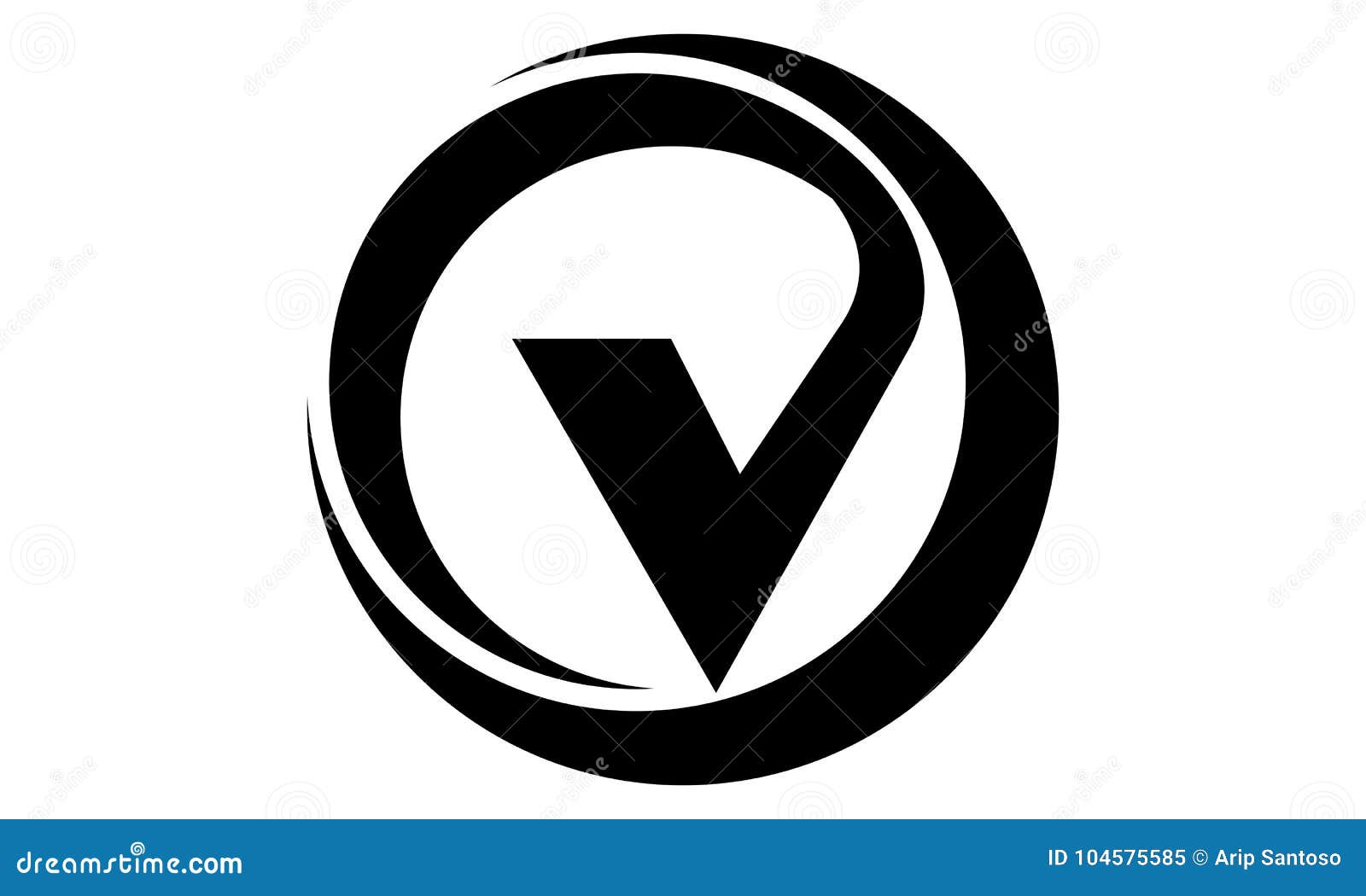 Letter V Emblem stock vector. Illustration of concept - 104575585