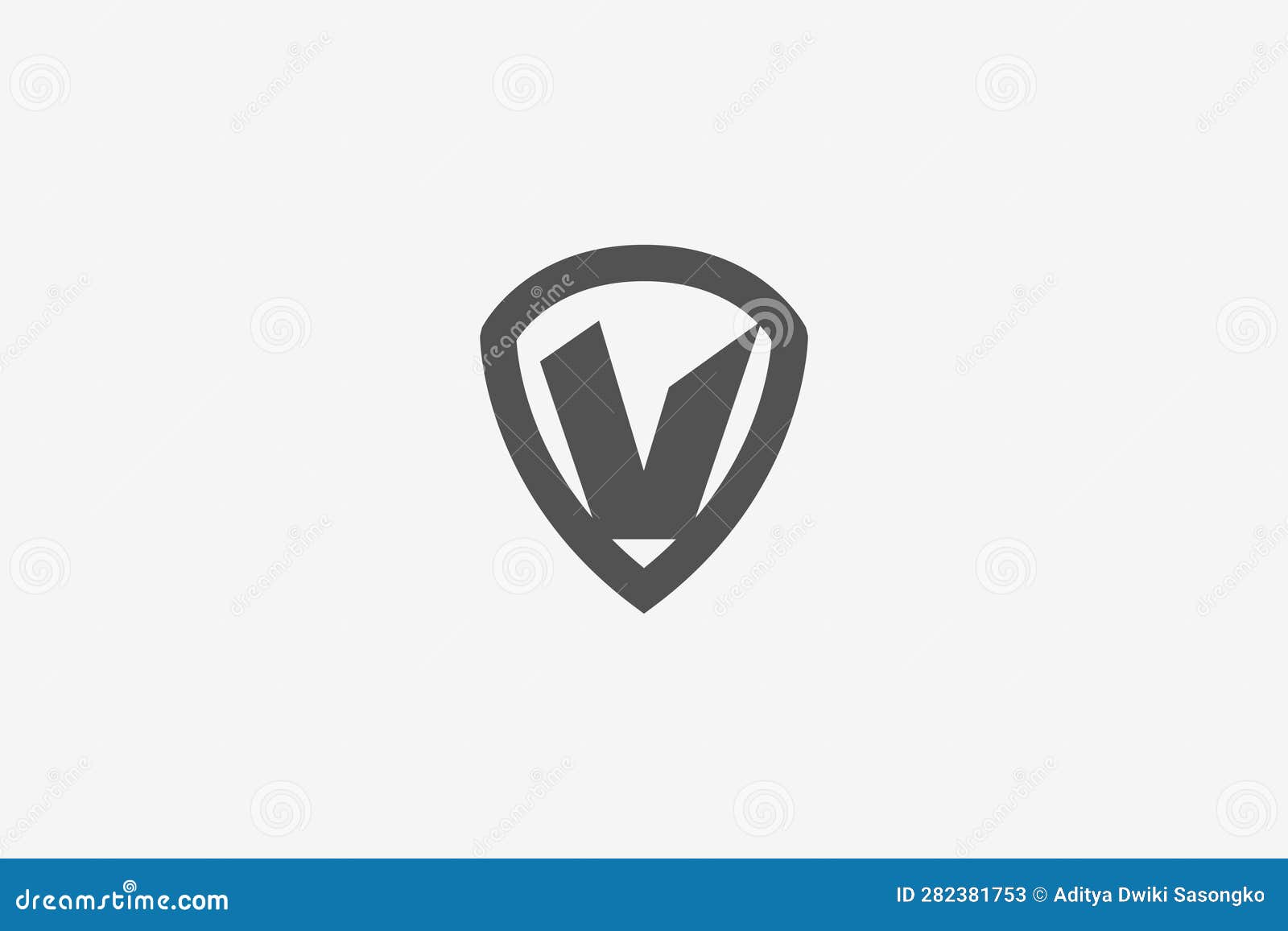 Letter v emblem logo stock vector. Illustration of drawing - 282381753