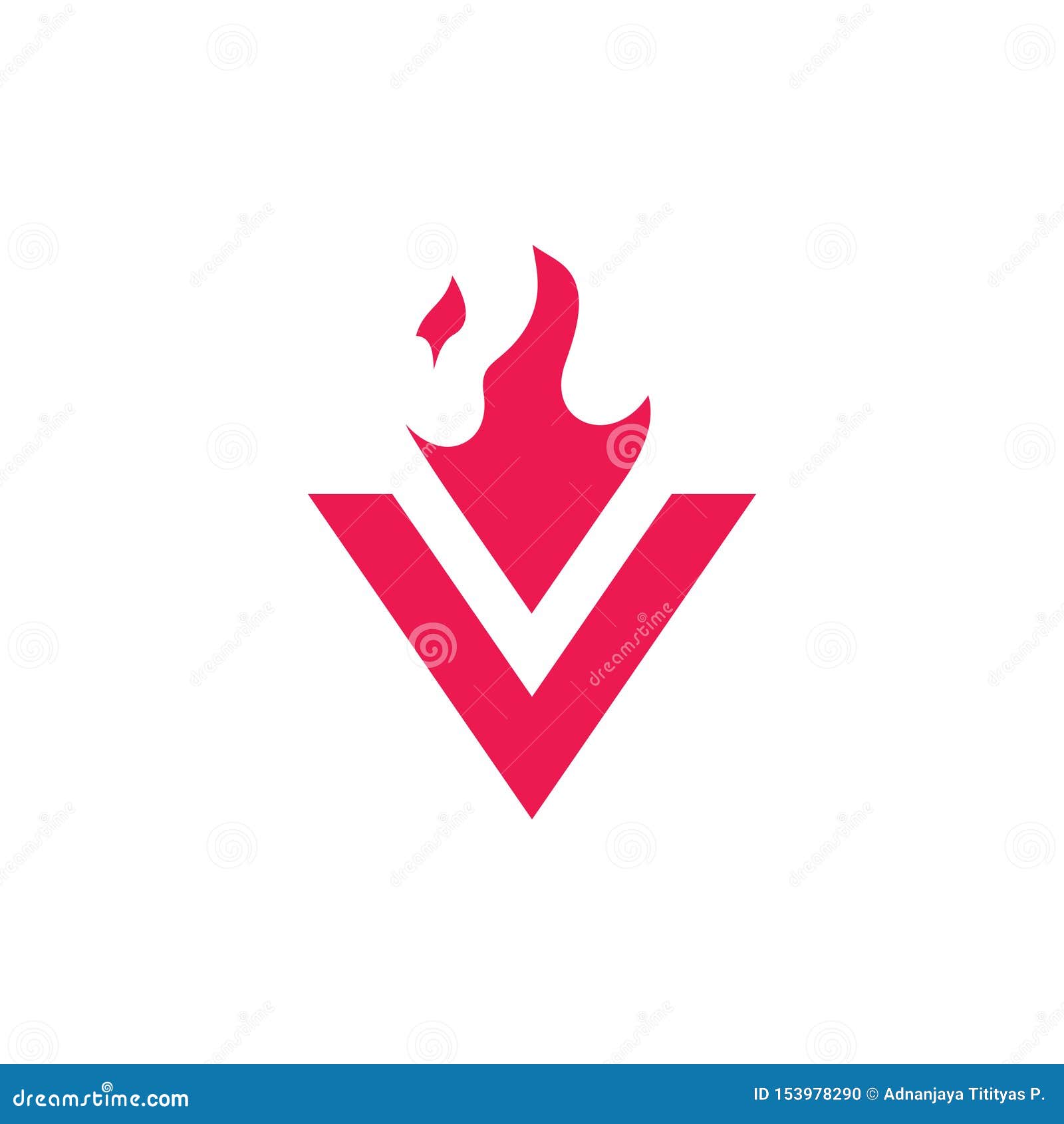 Letter V Flame Fire Simple Motion Logo Vector Stock Vector ...