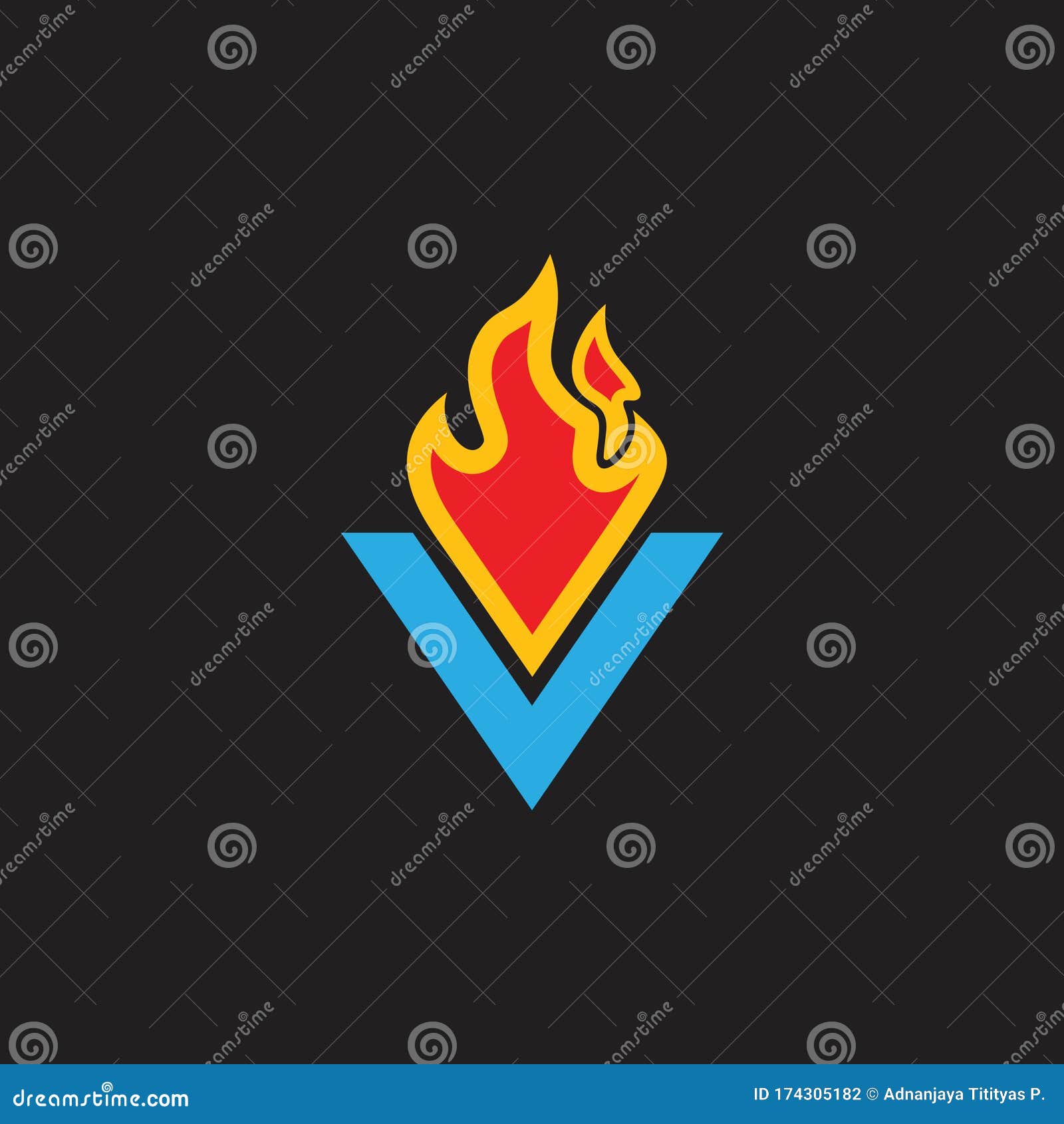 Letter V Flame Fire Simple Motion Logo Vector Stock Vector ...
